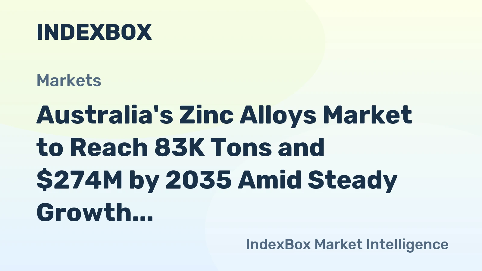 Australia's Zinc Alloys Market to Reach 83K Tons and $274M by 2035 Amid Steady Growth