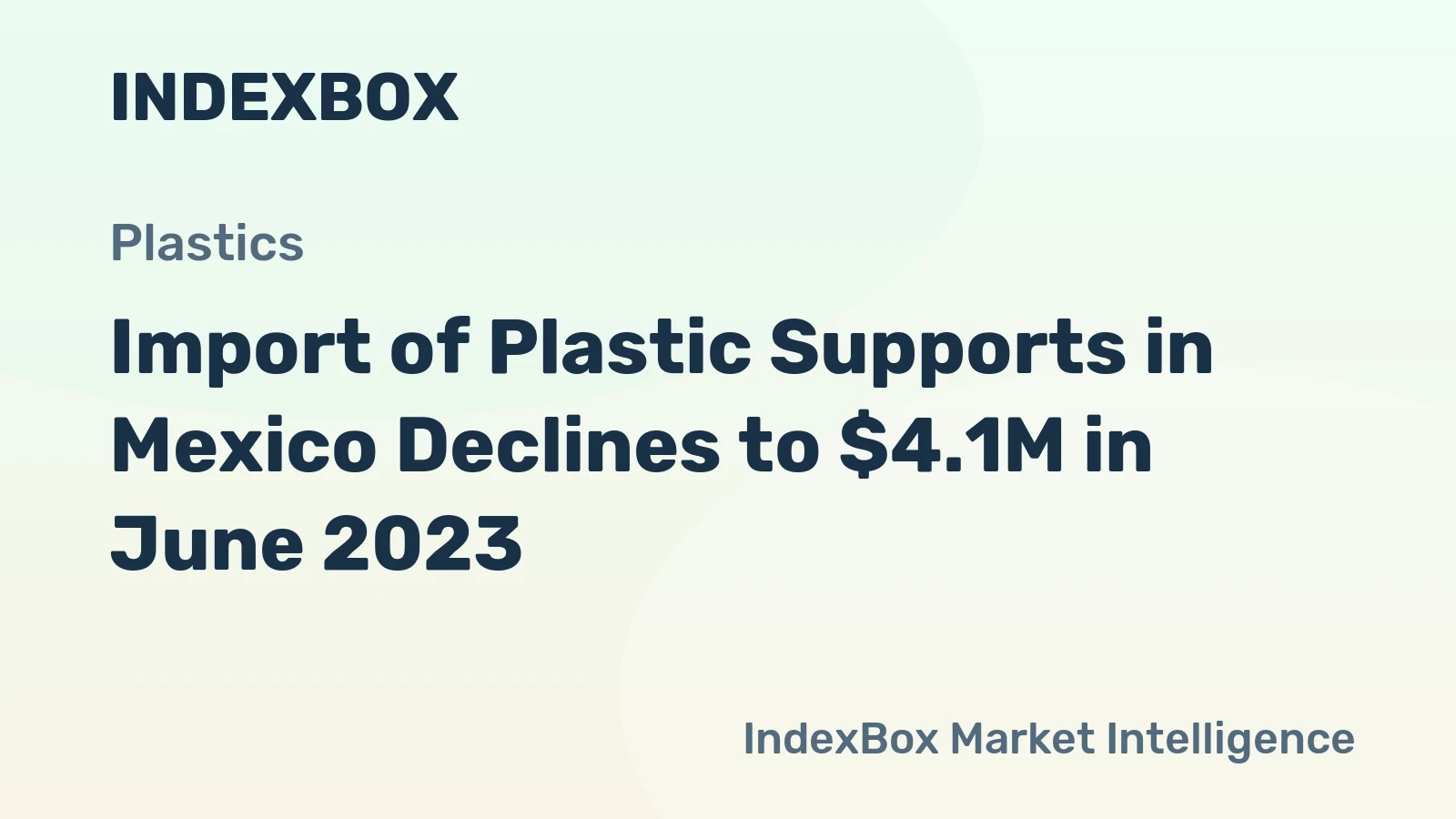 Import of Plastic Supports in Mexico Declines to $4.1M in June 2023