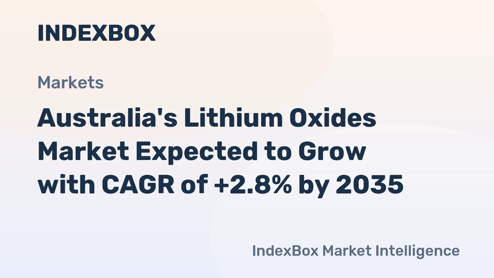 Australia's Lithium Oxides Market Expected to Grow with CAGR of +2.8% by 2035