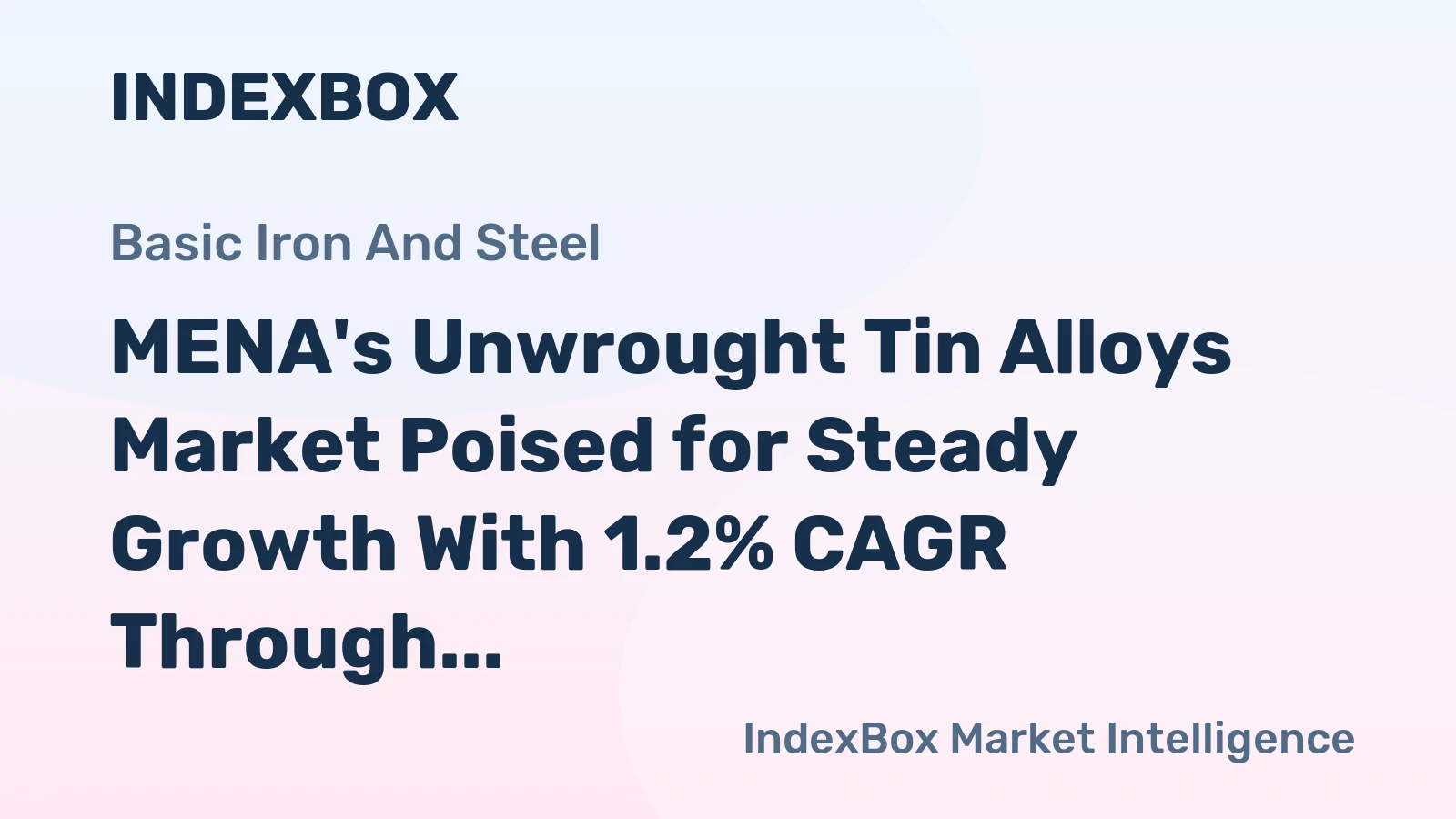 MENA's Unwrought Tin Alloys Market Poised for Steady Growth With 1.2% CAGR Through 2035