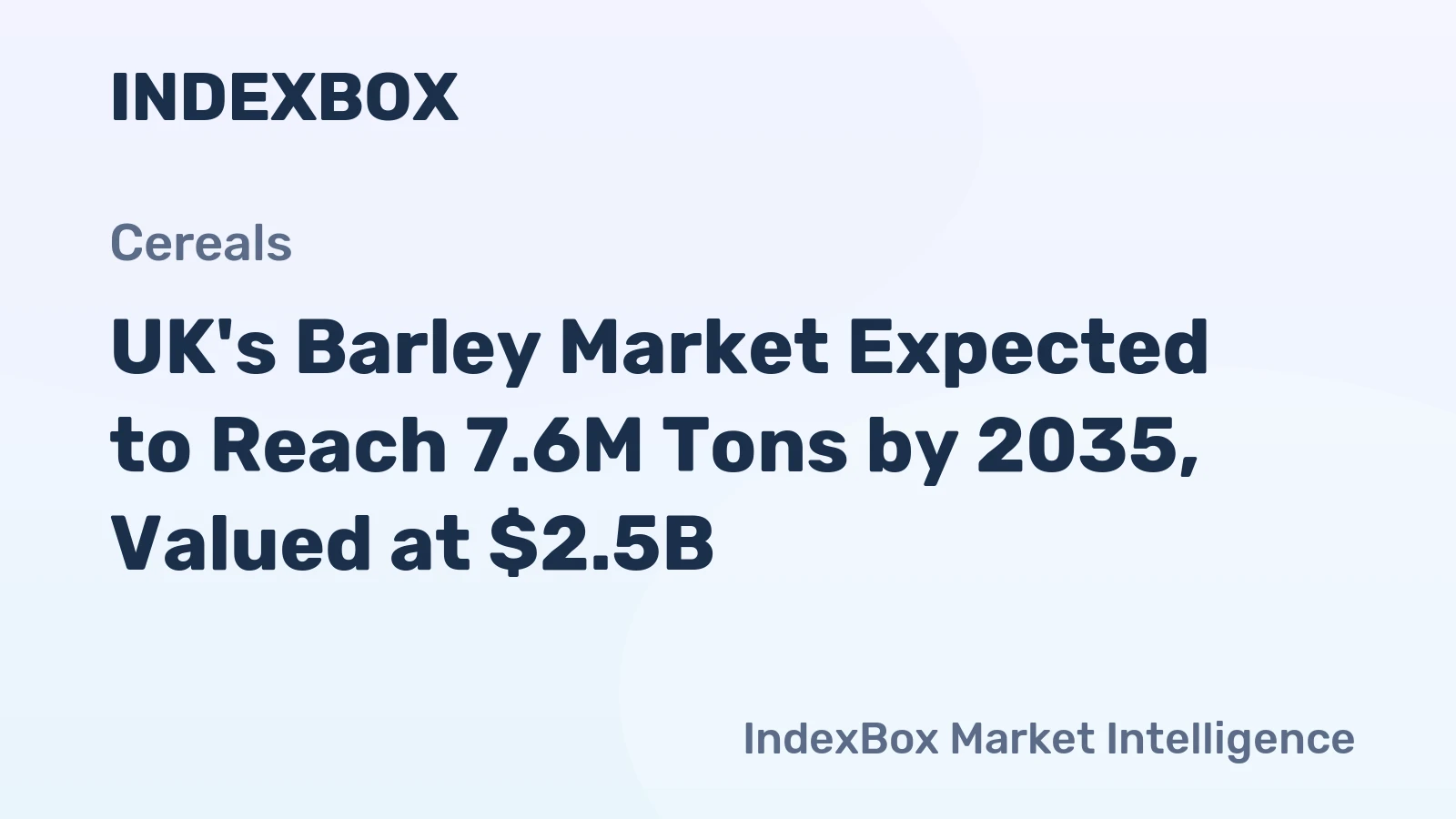 UK's Barley Market Expected to Reach 7.6M Tons by 2035, Valued at $2.5B