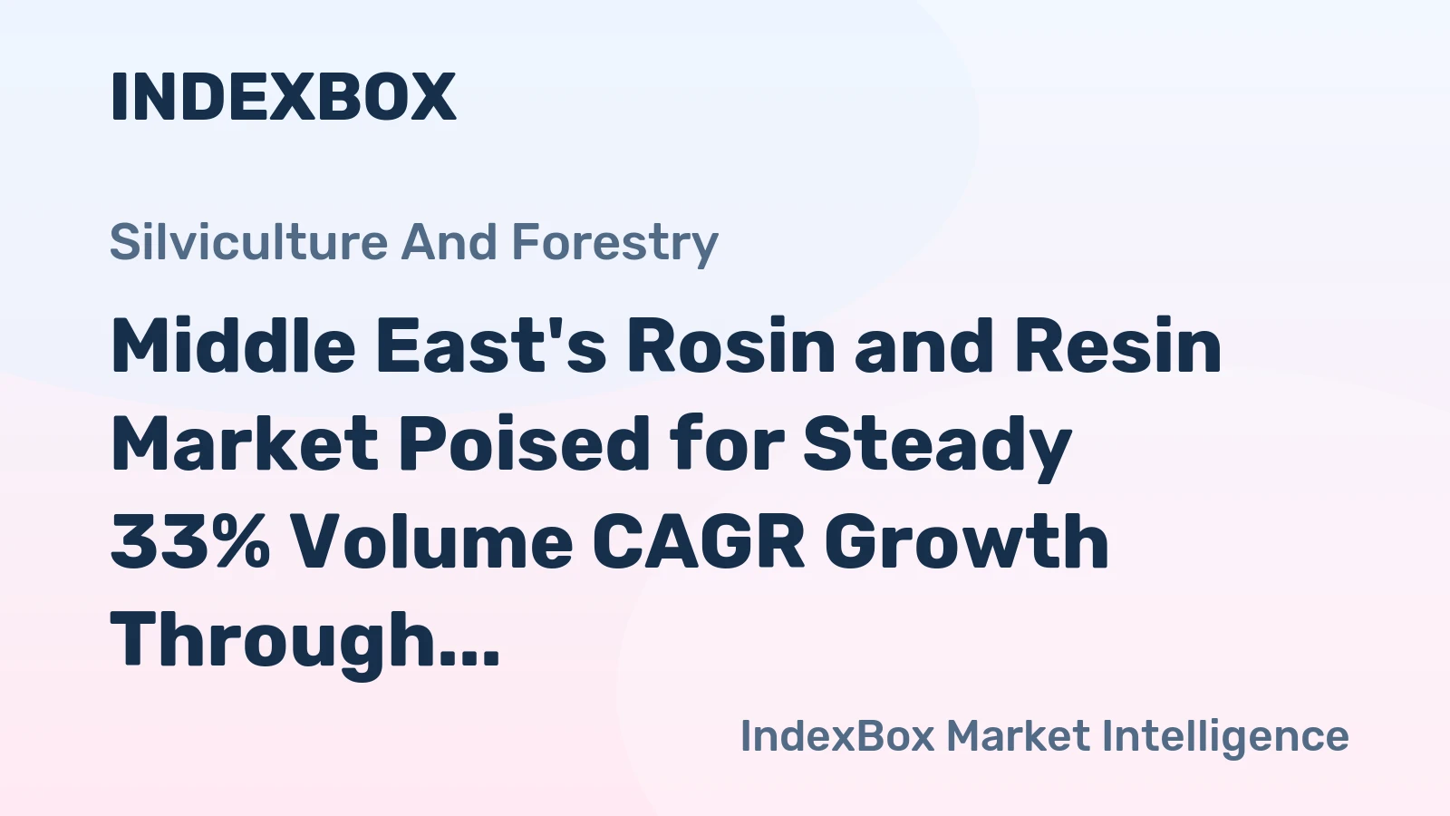 Middle East's Rosin and Resin Market Poised for Steady 33% Volume CAGR Growth Through 2035