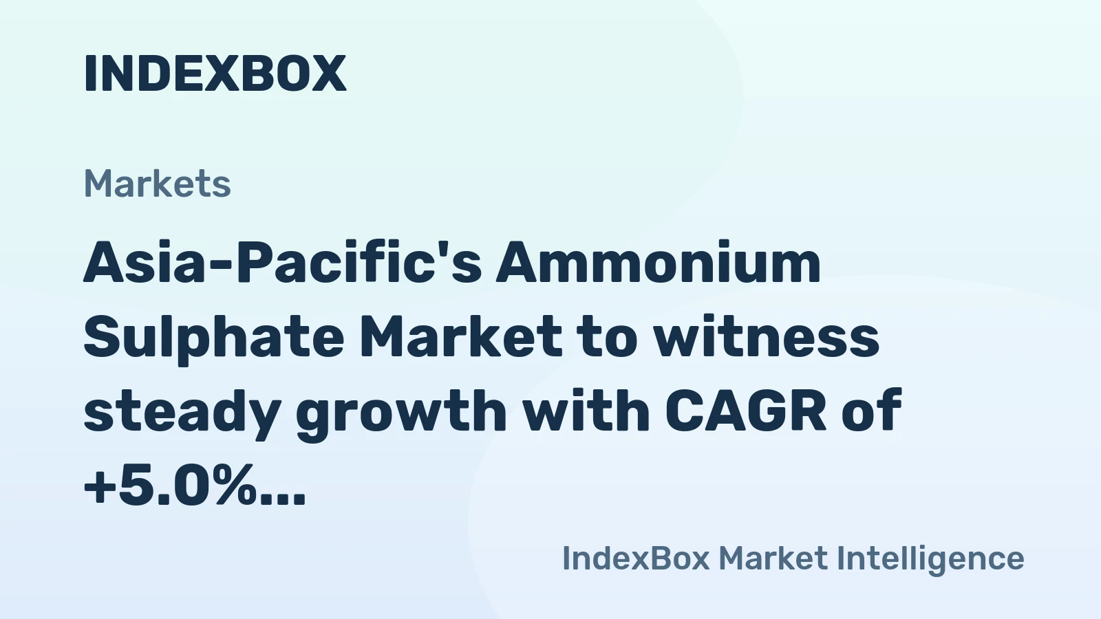 Asia-Pacific's Ammonium Sulphate Market to witness steady growth with CAGR of +5.0% from 2024 to 2035