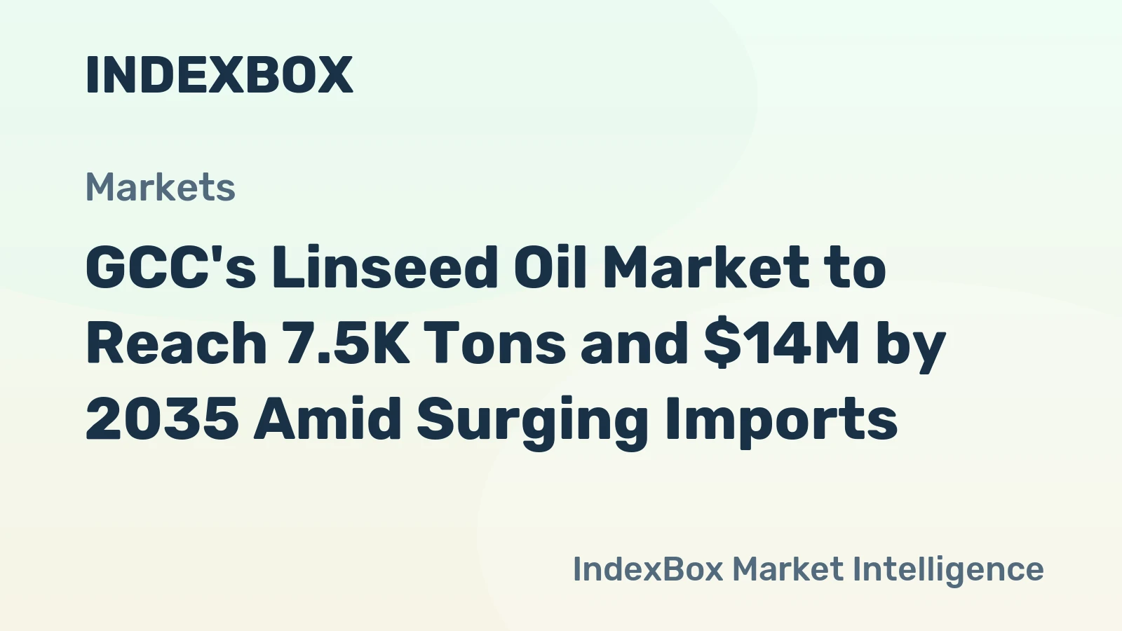 GCC's Linseed Oil Market to Reach 7.5K Tons and $14M by 2035 Amid Surging Imports