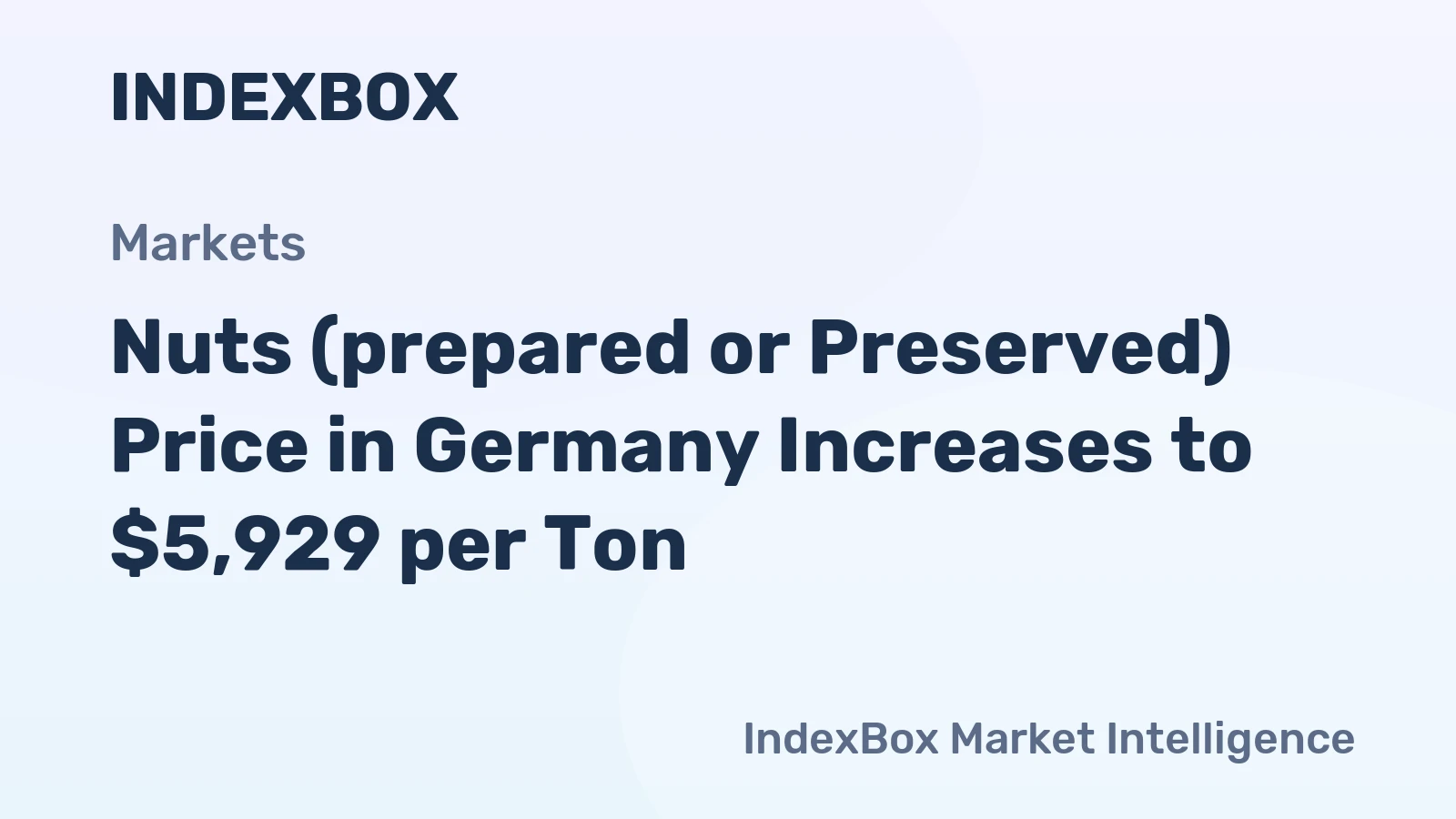 Nuts (prepared or Preserved) Price in Germany Increases to $5,929 per Ton