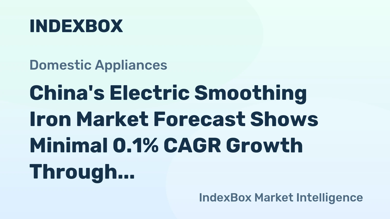 China's Electric Smoothing Iron Market Forecast Shows Minimal 0.1% CAGR Growth Through 2035