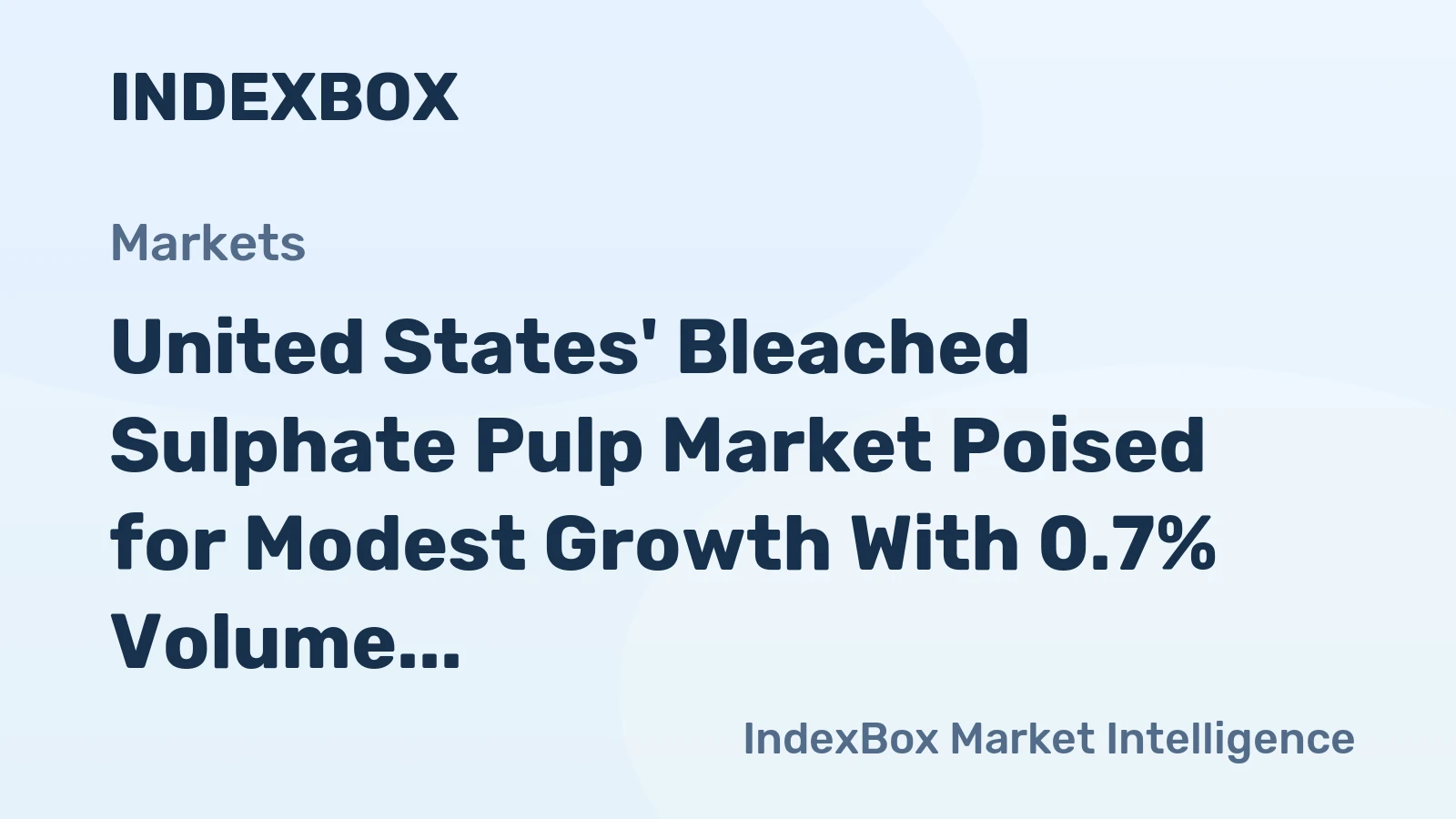 United States' Bleached Sulphate Pulp Market Poised for Modest Growth With 0.7% Volume CAGR Through 2035
