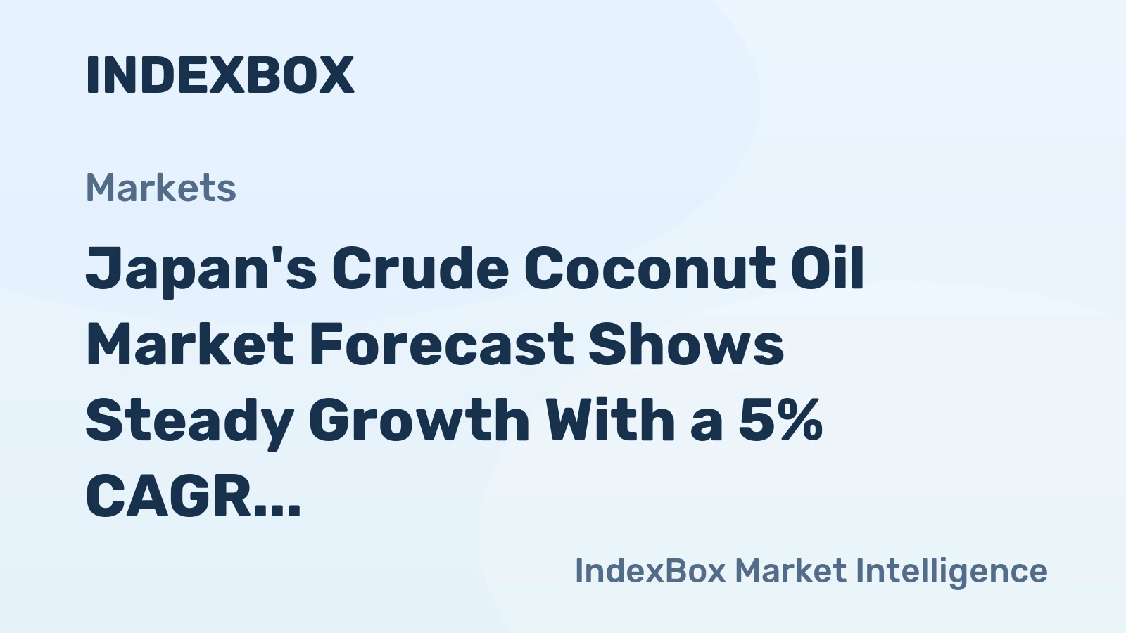 Japan's Crude Coconut Oil Market Forecast Shows Steady Growth With a 5% CAGR in Value