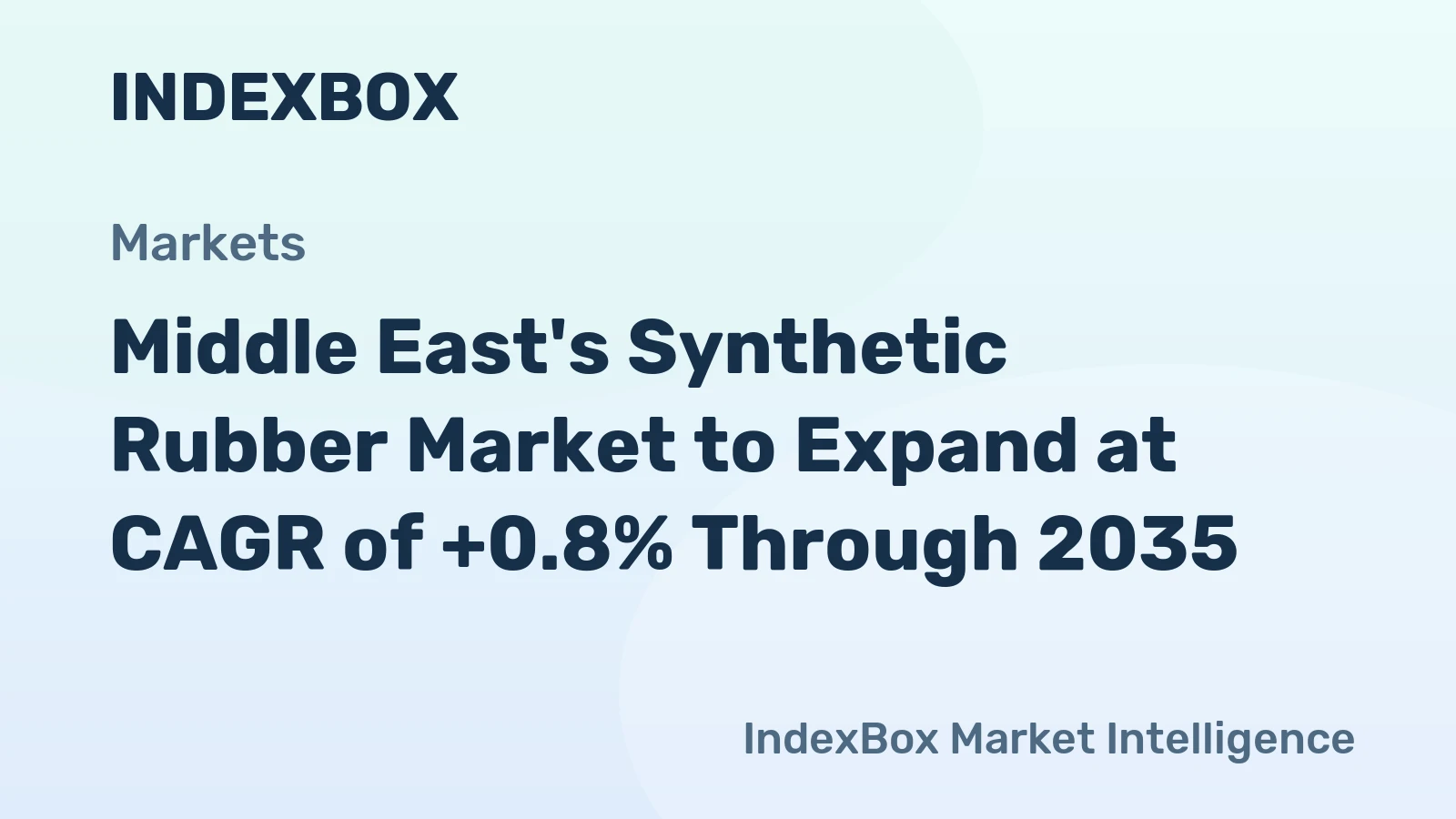 Middle East's Synthetic Rubber Market to Expand at CAGR of +0.8% Through 2035