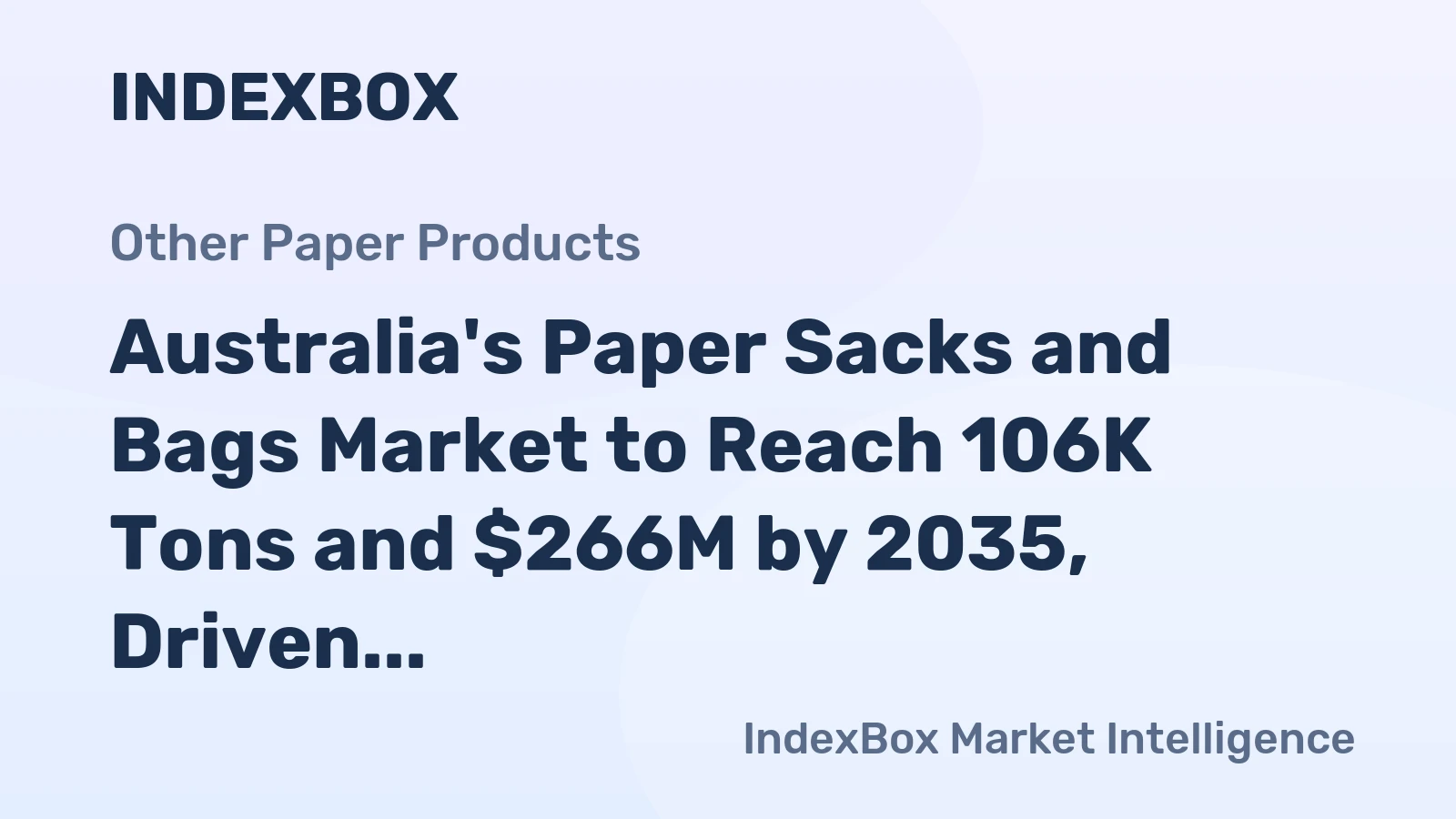 Australia's Paper Sacks and Bags Market to Reach 106K Tons and $266M by 2035, Driven by Increasing Demand