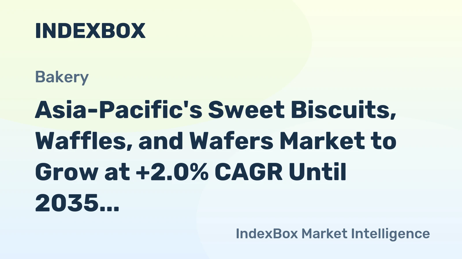 Asia-Pacific's Sweet Biscuits, Waffles, and Wafers Market to Grow at +2.0% CAGR Until 2035