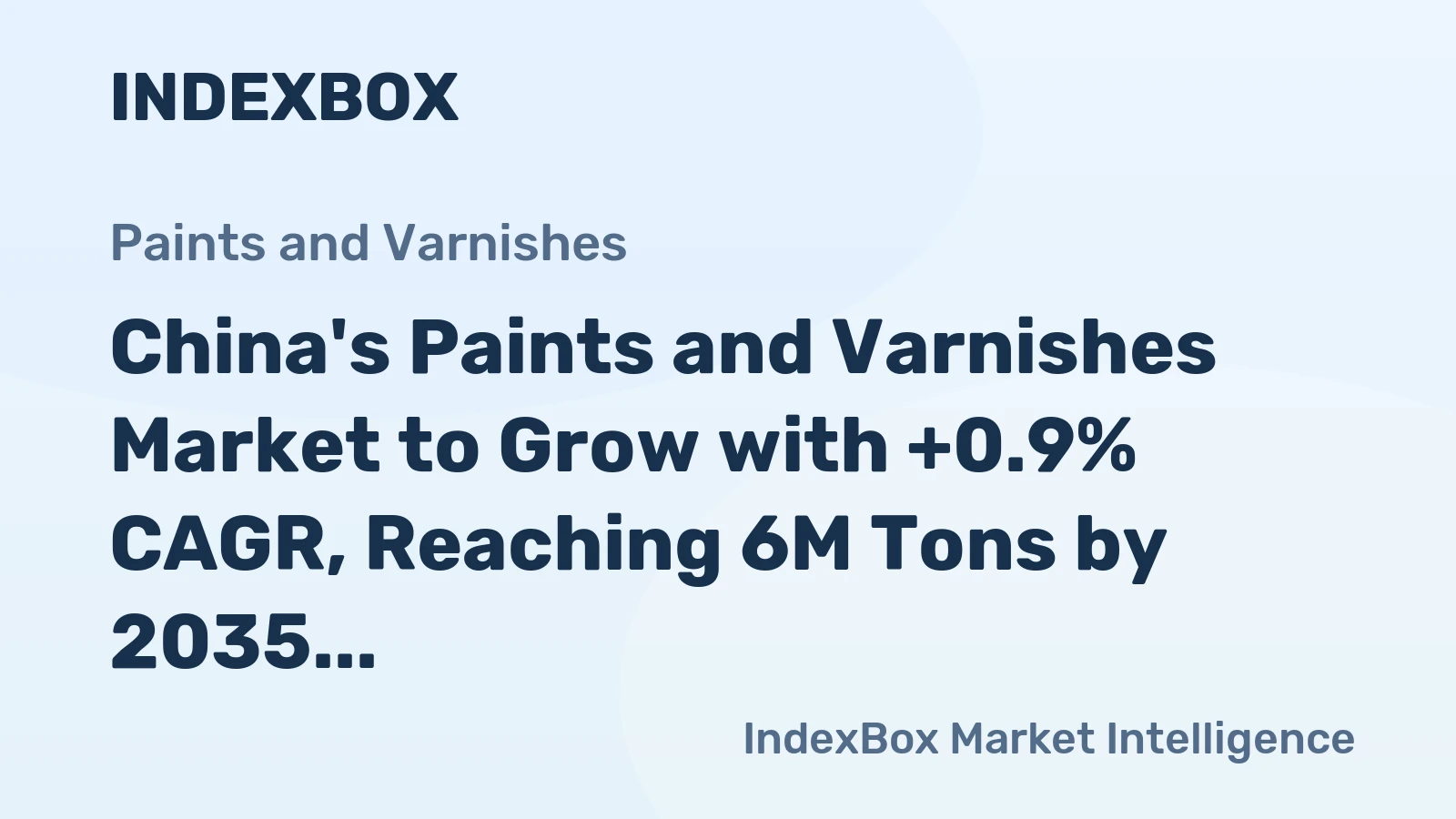 China's Paints and Varnishes Market to Grow with +0.9% CAGR, Reaching 6M Tons by 2035