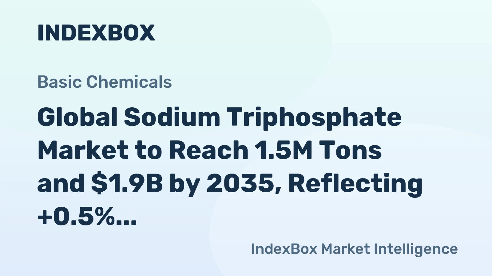 Global Sodium Triphosphate Market to Reach 1.5M Tons and $1.9B by 2035, Reflecting +0.5% Volume Growth and +1.1% Value Growth