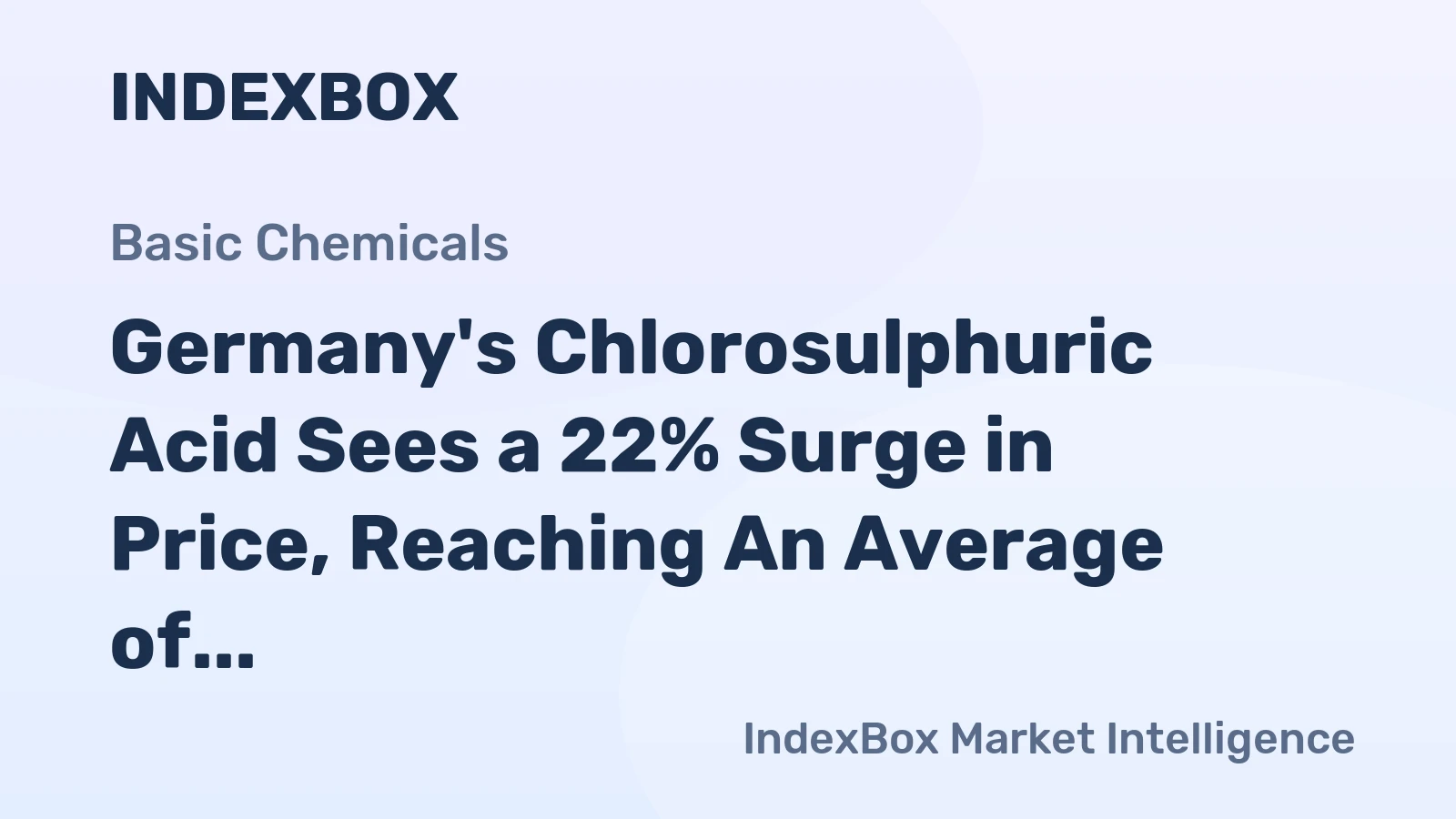 Germany's Chlorosulphuric Acid Sees a 22% Surge in Price, Reaching An Average of $243 per Ton