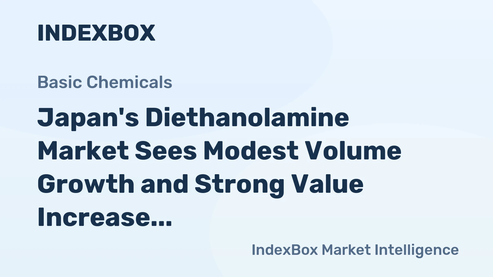 Japan's Diethanolamine Market Sees Modest Volume Growth and Strong Value Increase
