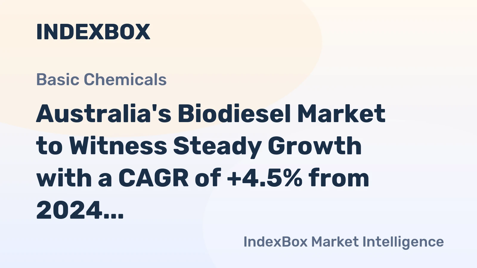 Australia's Biodiesel Market to Witness Steady Growth with a CAGR of +4.5% from 2024 to 2035
