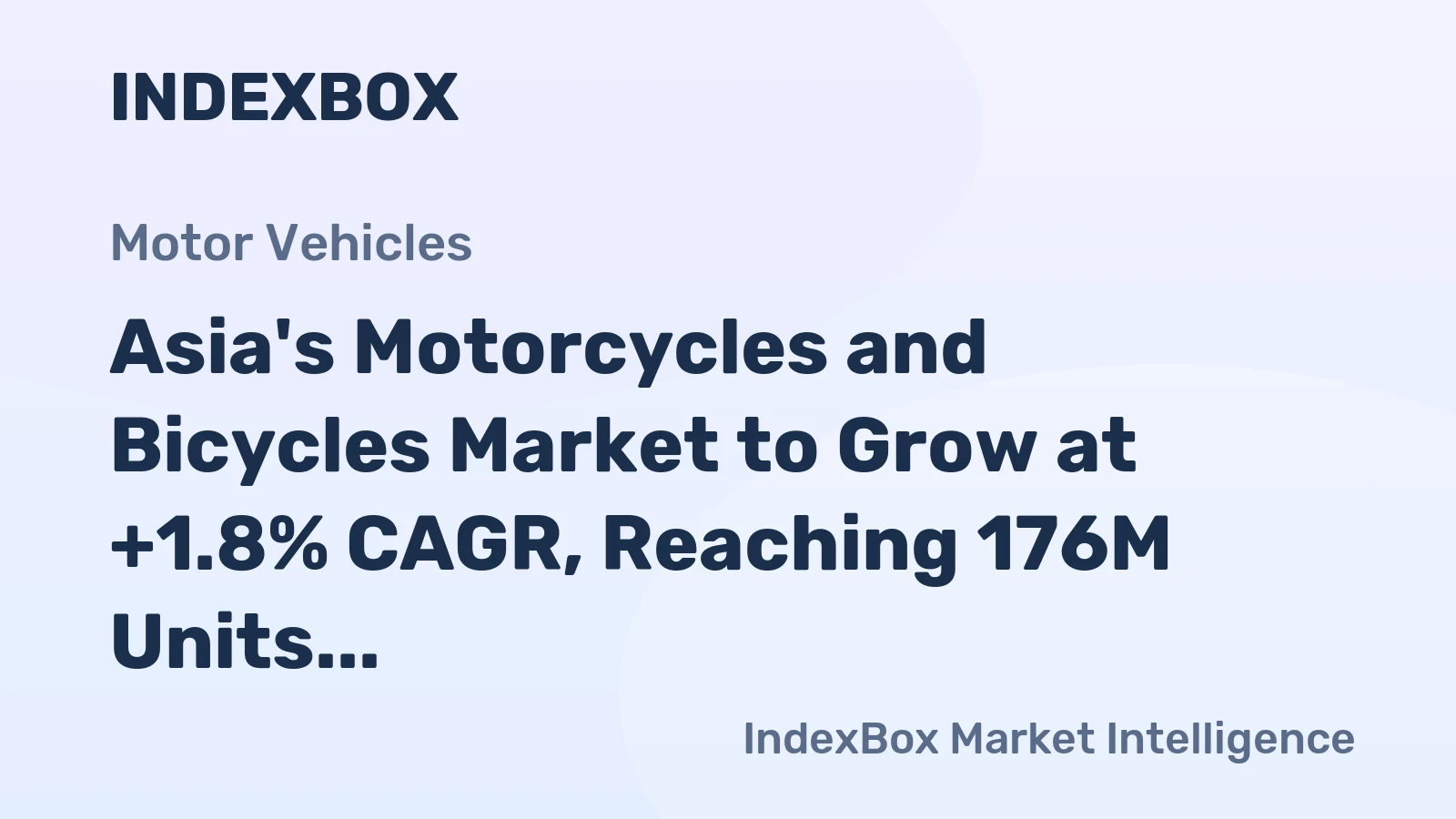Asia's Motorcycles and Bicycles Market to Grow at +1.8% CAGR, Reaching 176M Units by 2035
