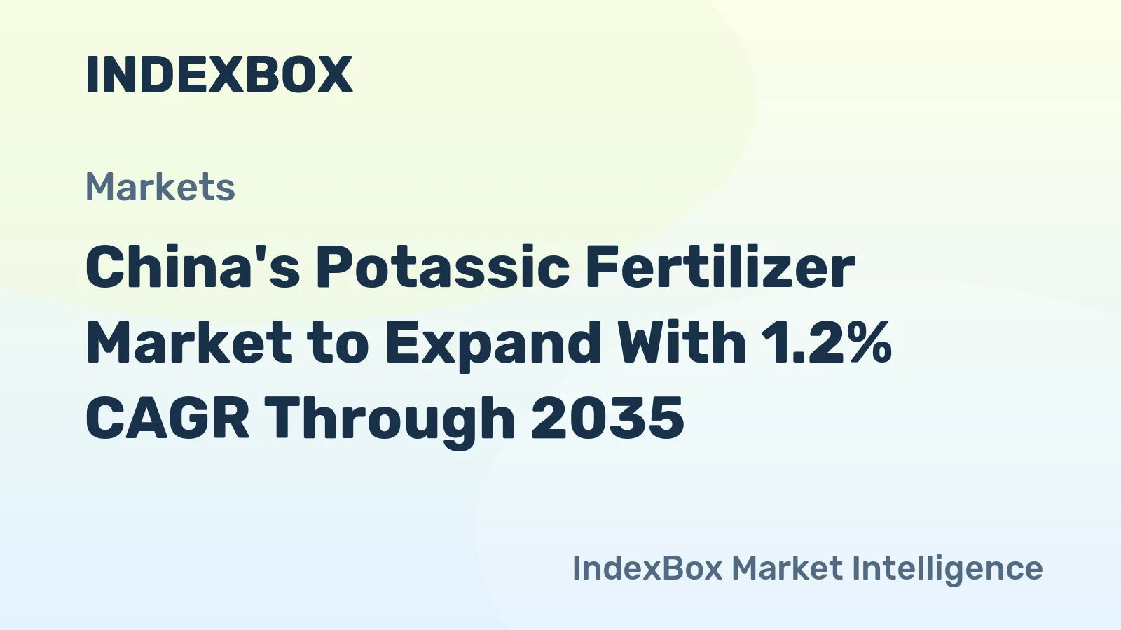 China's Potassic Fertilizer Market to Expand With 1.2% CAGR Through 2035