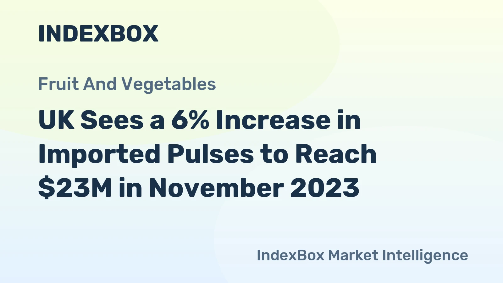 UK Sees a 6% Increase in Imported Pulses to Reach $23M in November 2023.