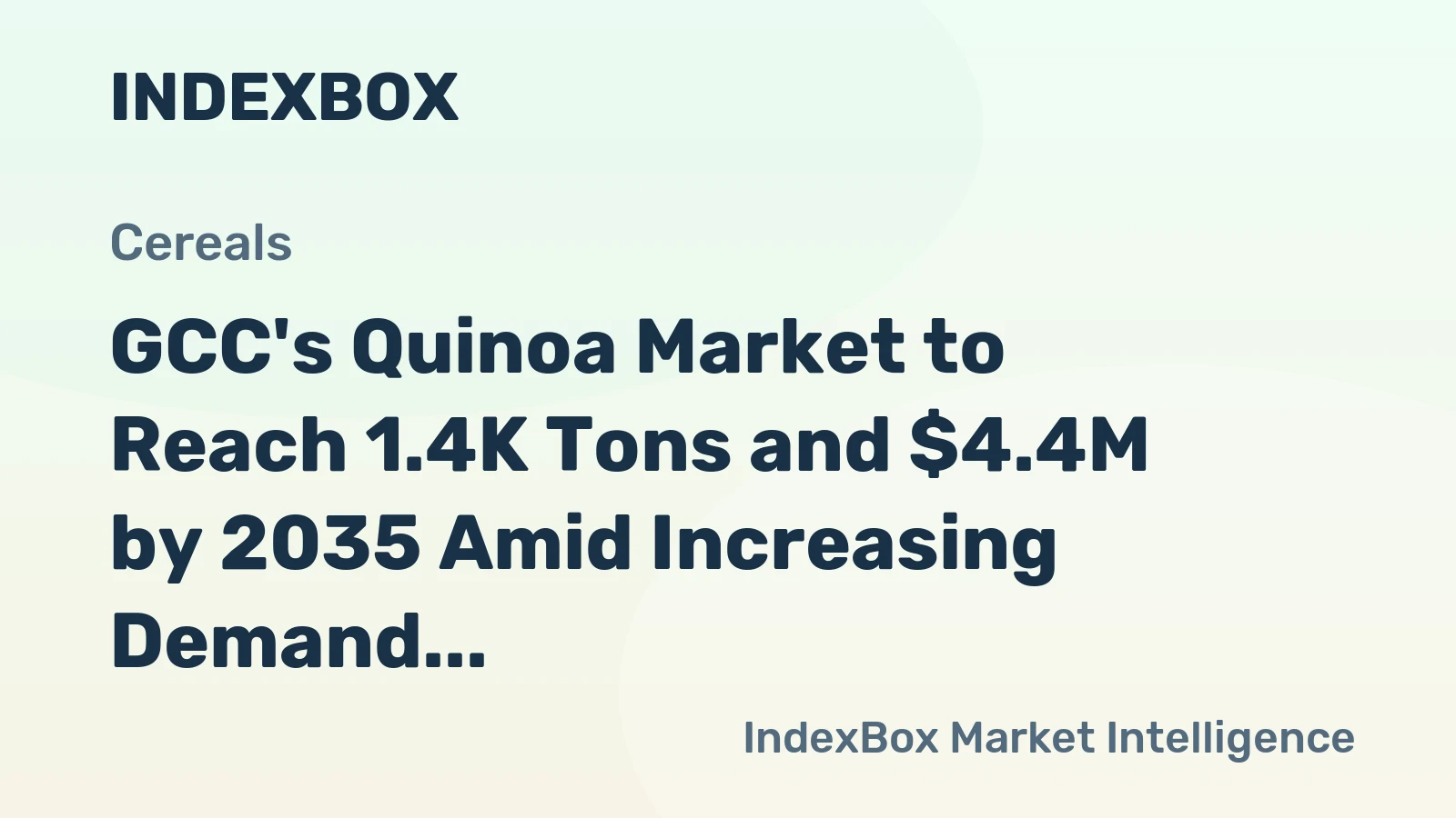 GCC's Quinoa Market to Reach 1.4K Tons and $4.4M by 2035 Amid Increasing Demand