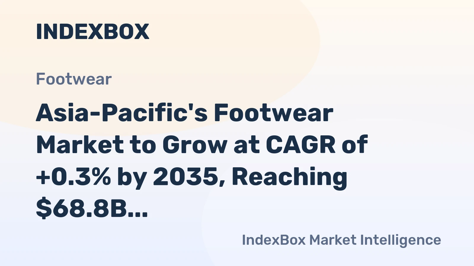 Asia-Pacific's Footwear Market to Grow at CAGR of +0.3% by 2035, Reaching $68.8B
