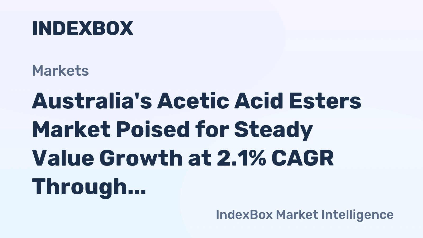 Australia's Acetic Acid Esters Market Poised for Steady Value Growth at 2.1% CAGR Through 2035