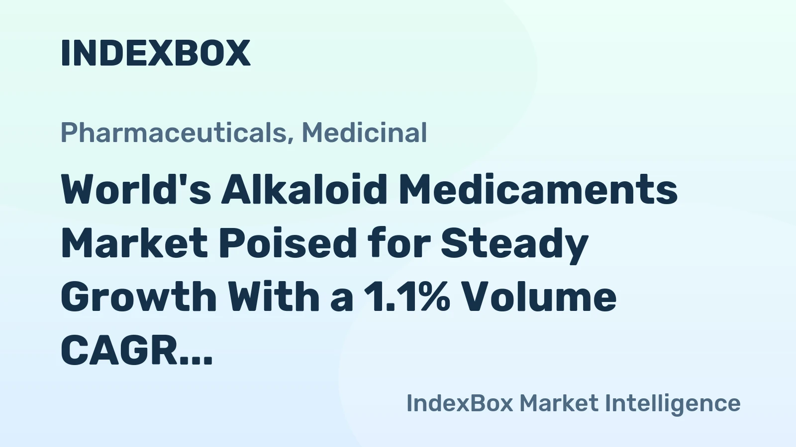 World's Alkaloid Medicaments Market Poised for Steady Growth With a 1.1% Volume CAGR Through 2035