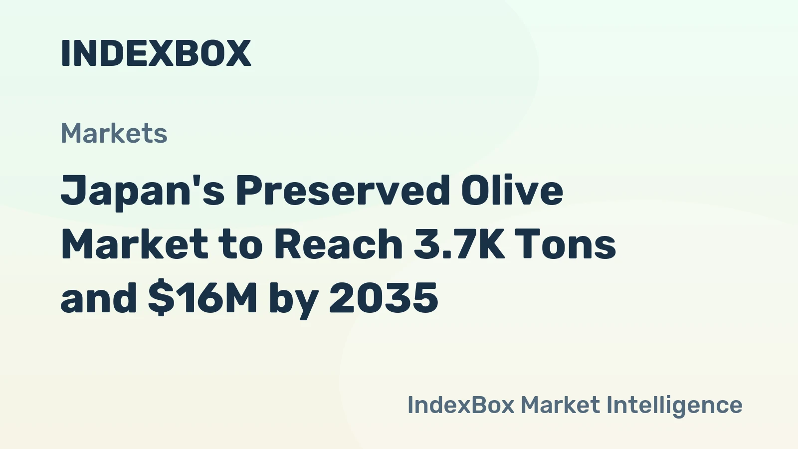 Japan's Preserved Olive Market to Reach 3.7K Tons and $16M by 2035