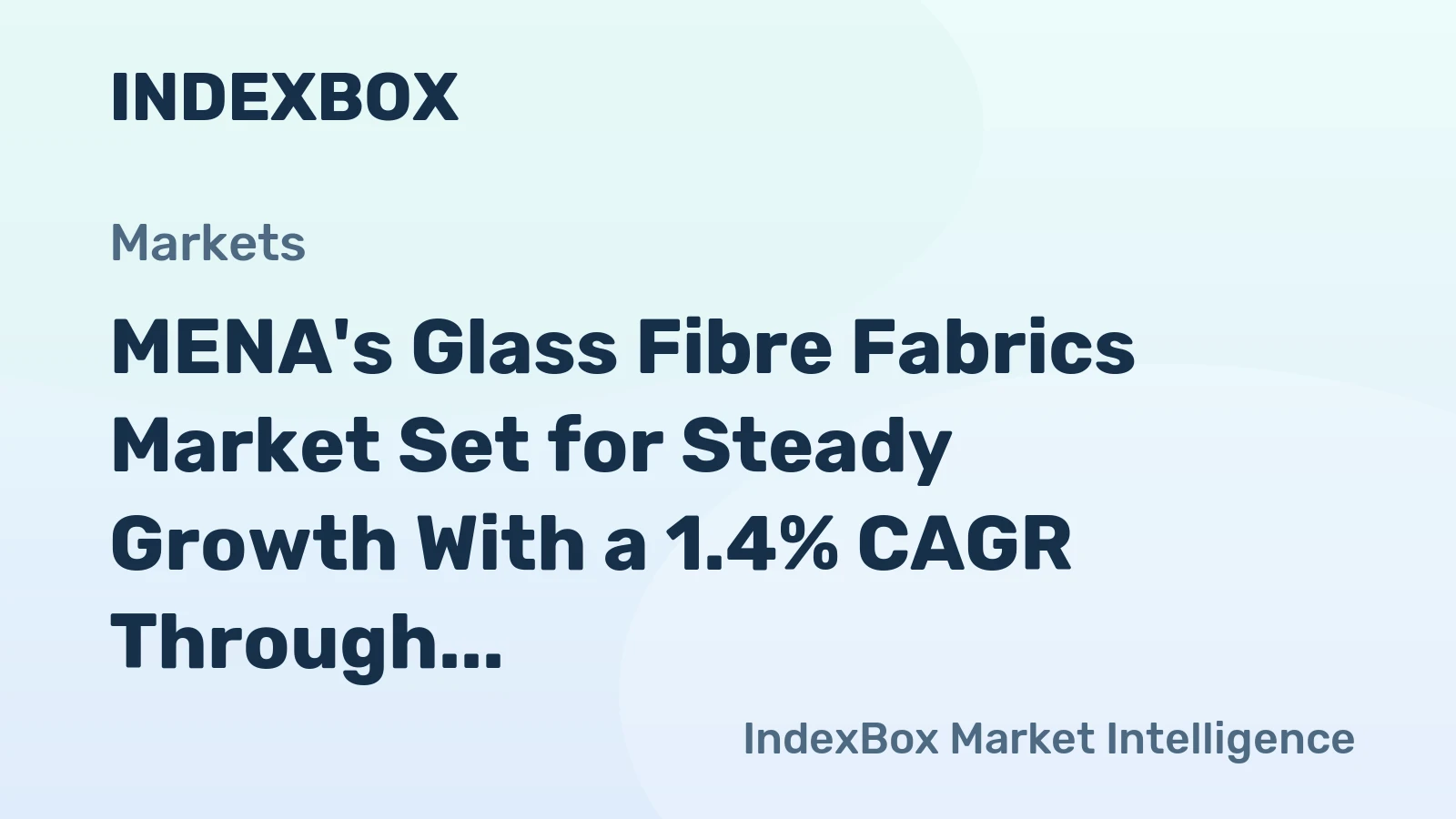 MENA's Glass Fibre Fabrics Market Set for Steady Growth With a 1.4% CAGR Through 2035