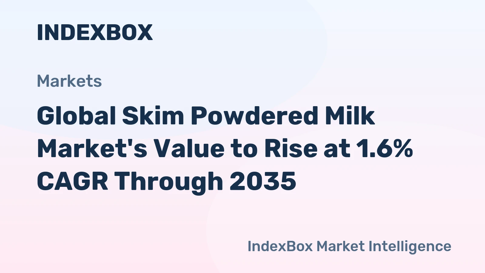 Global Skim Powdered Milk Market's Value to Rise at 1.6% CAGR Through 2035