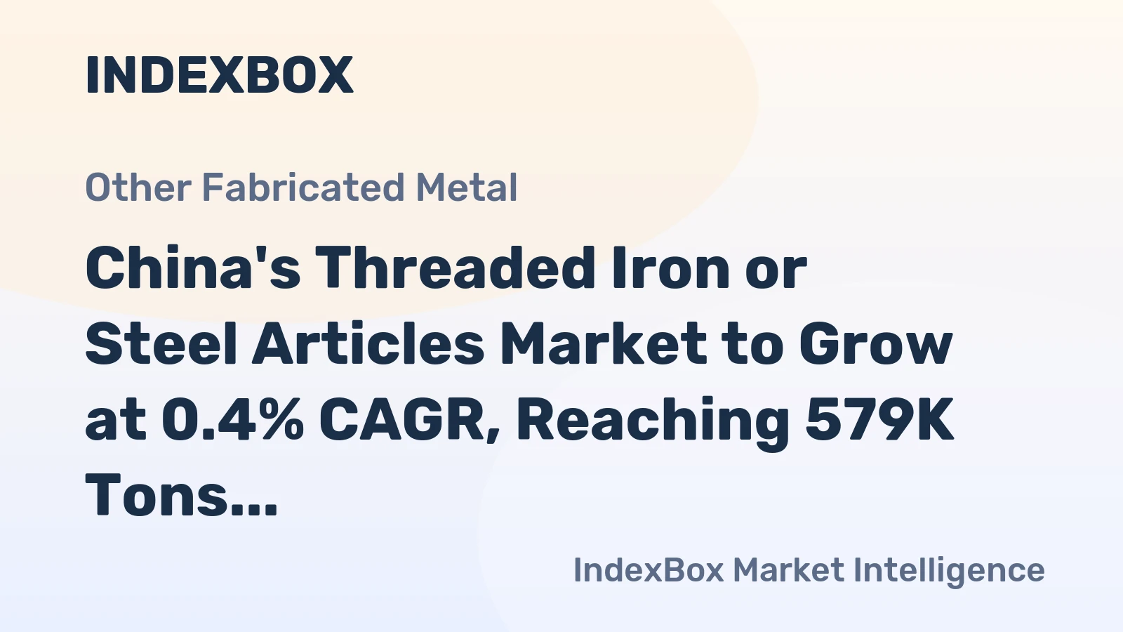 China's Threaded Iron or Steel Articles Market to Grow at 0.4% CAGR, Reaching 579K Tons by 2035