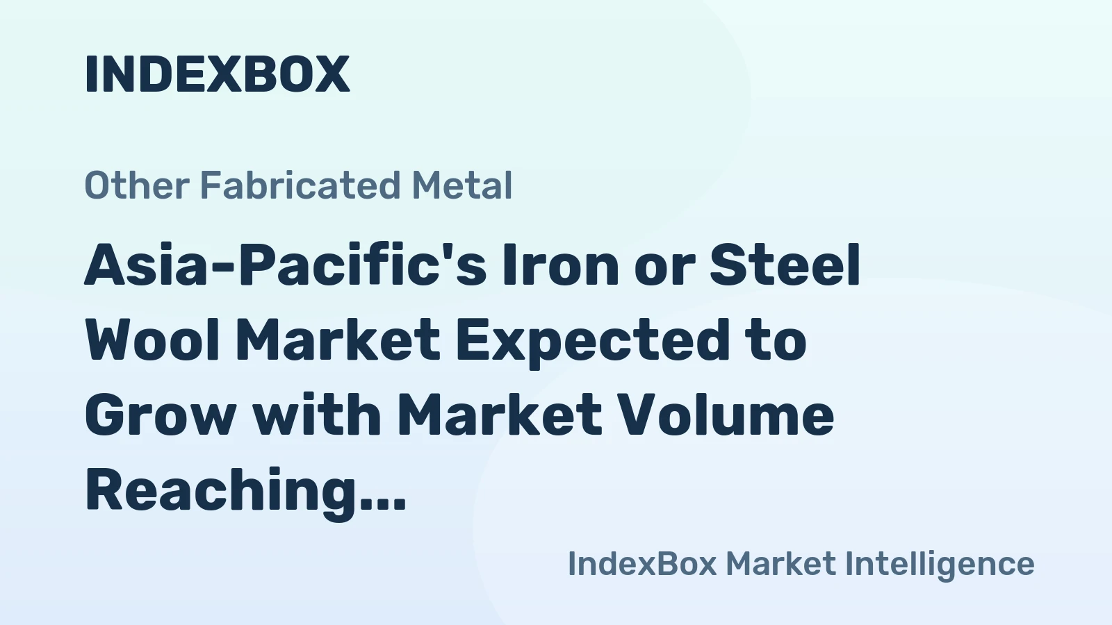 Asia-Pacific's Iron or Steel Wool Market Expected to Grow with Market Volume Reaching 65K Tons and Market Value Reaching $293M by 2035