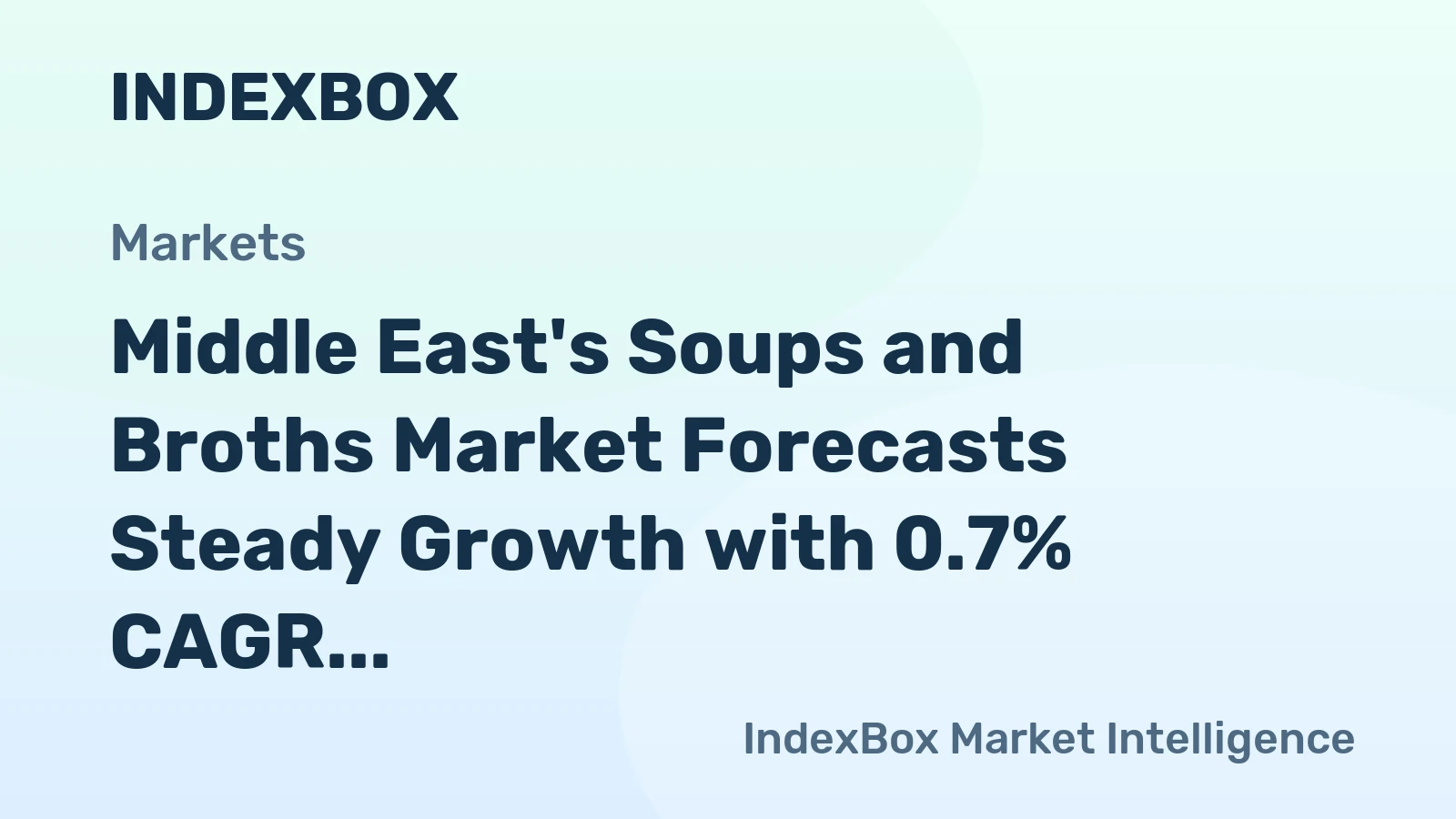 Middle East's Soups and Broths Market Forecasts Steady Growth with 0.7% CAGR Through 2035