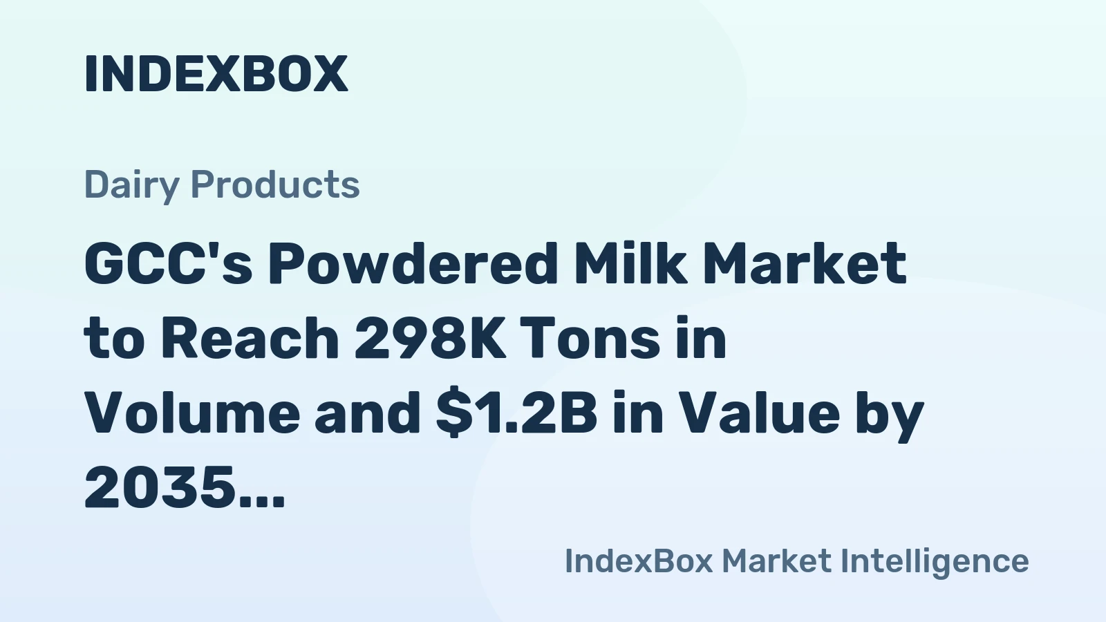 GCC's Powdered Milk Market to Reach 298K Tons in Volume and $1.2B in Value by 2035
