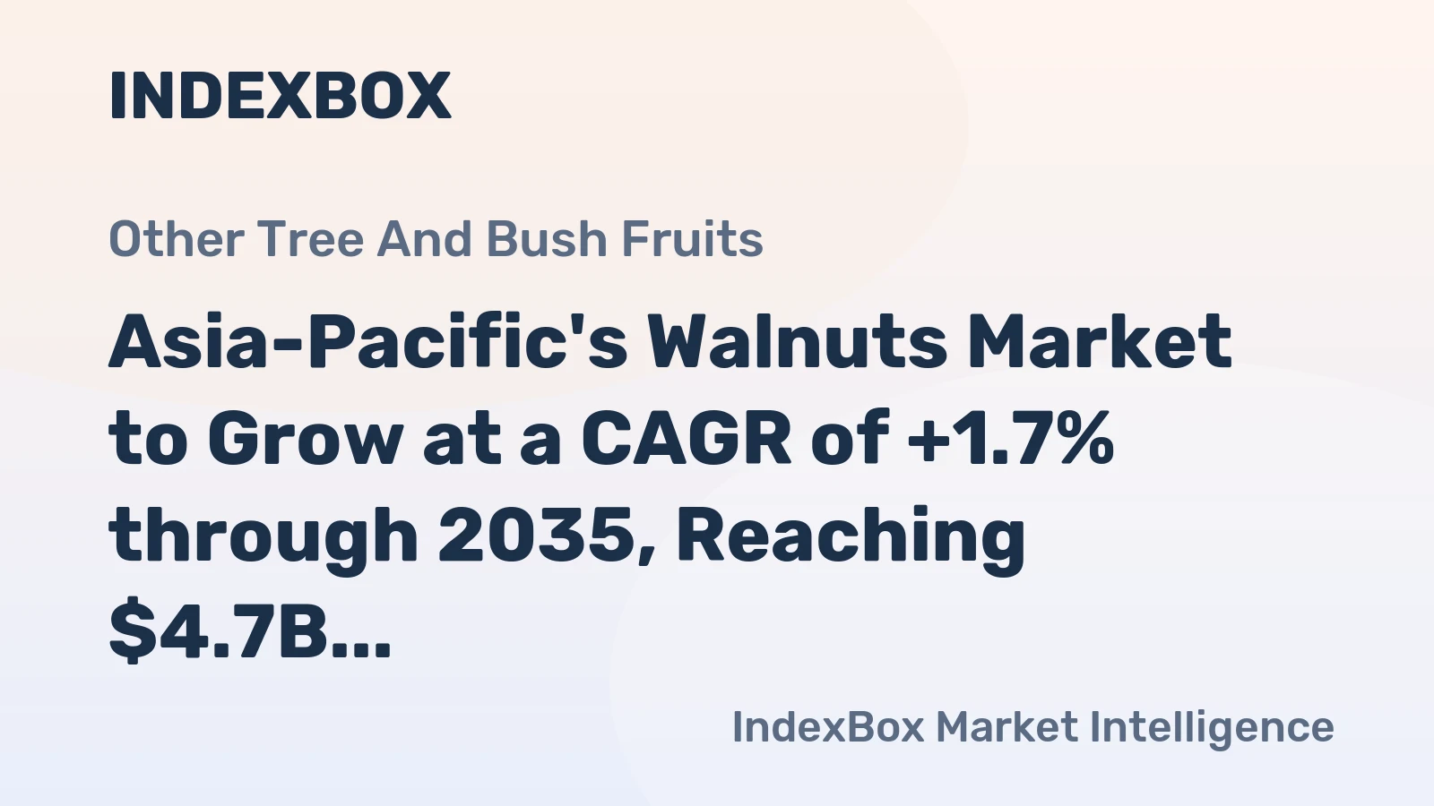 Asia-Pacific's Walnuts Market to Grow at a CAGR of +1.7% through 2035, Reaching $4.7B in Value