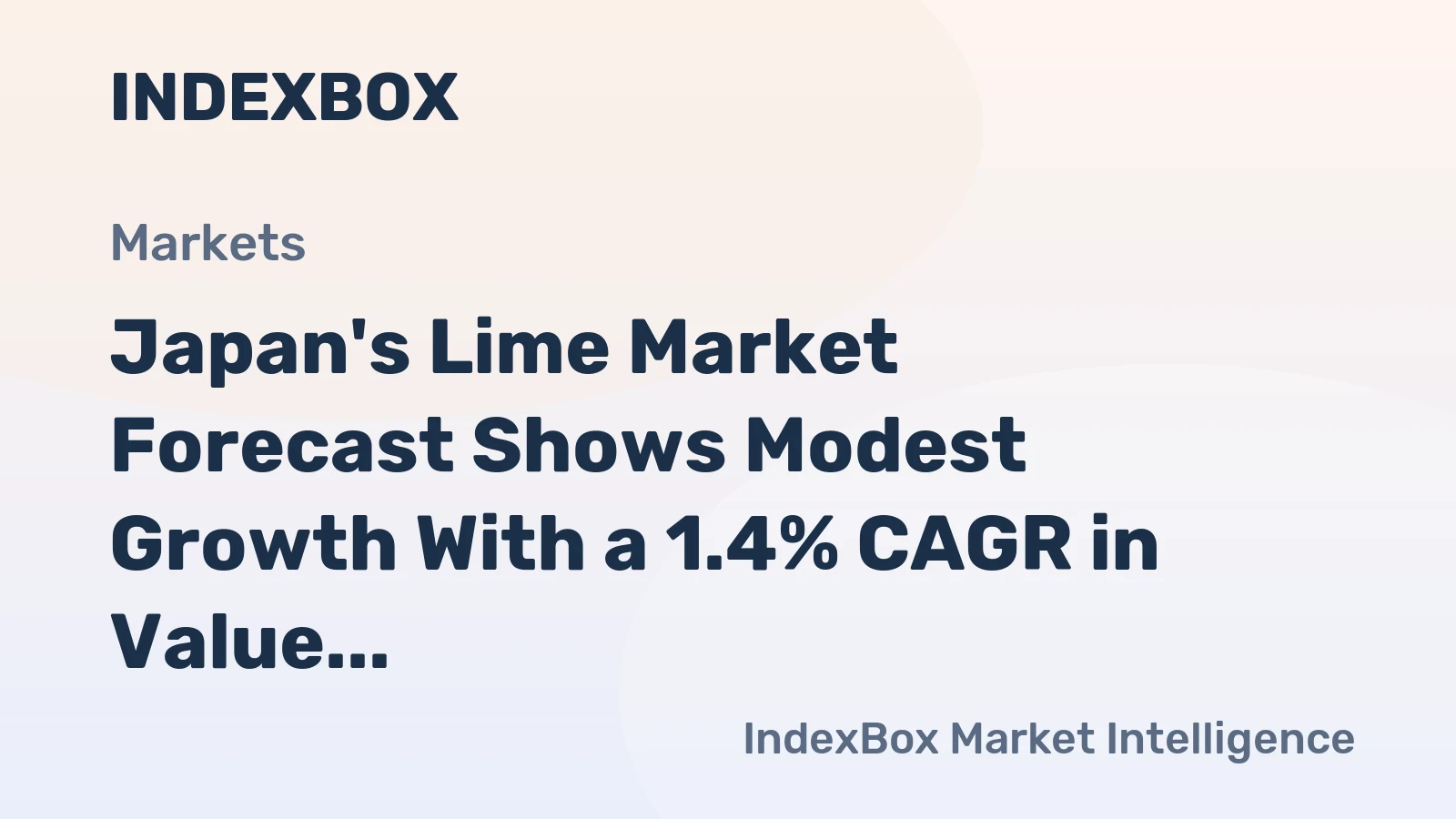 Japan's Lime Market Forecast Shows Modest Growth With a 1.4% CAGR in Value