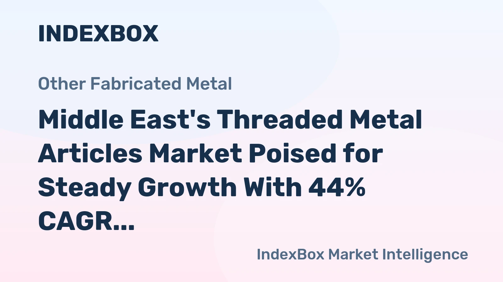 Middle East's Threaded Metal Articles Market Poised for Steady Growth With 44% CAGR in Value Through 2035
