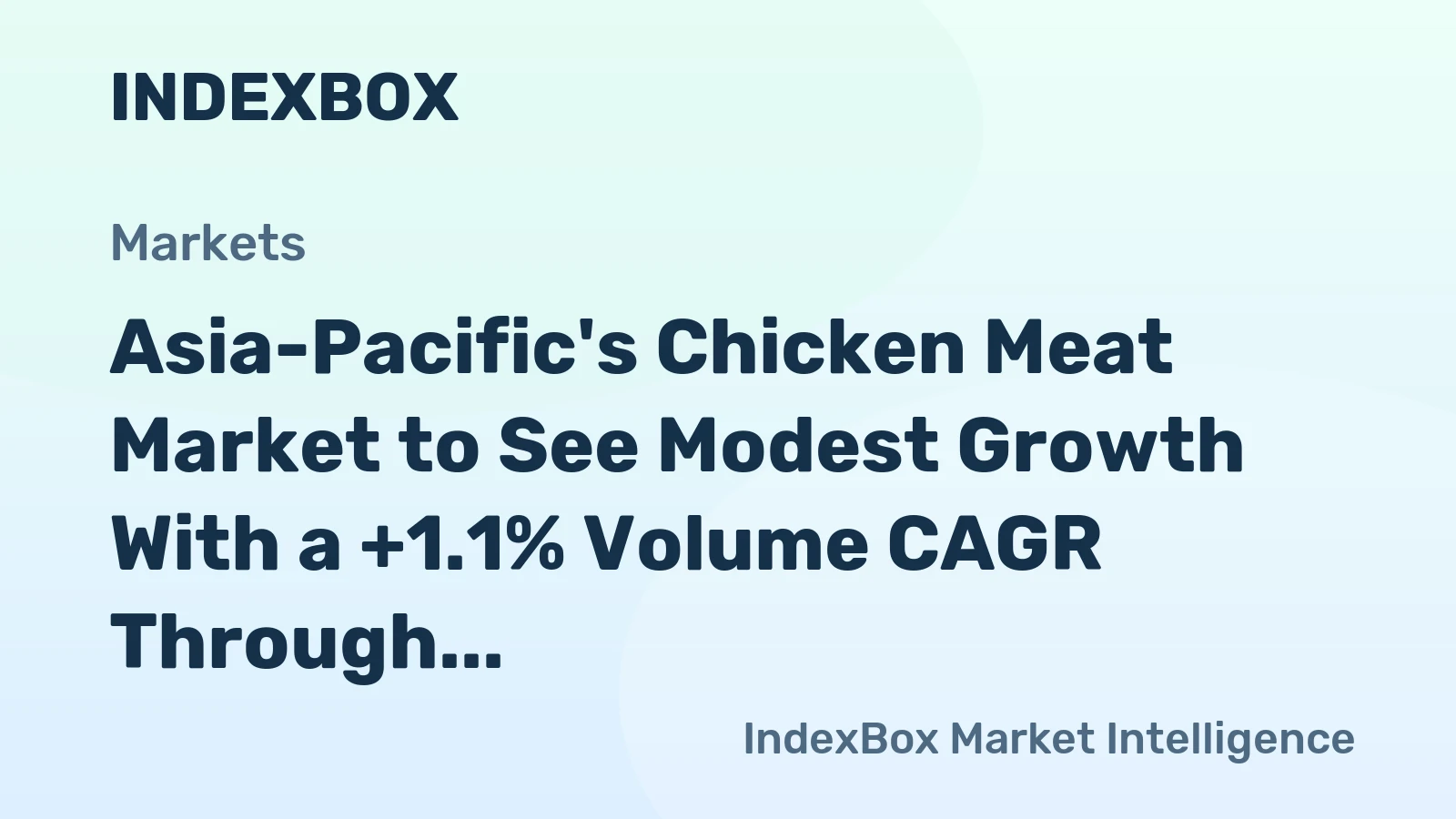 Asia-Pacific's Chicken Meat Market to See Modest Growth With a +1.1% Volume CAGR Through 2035