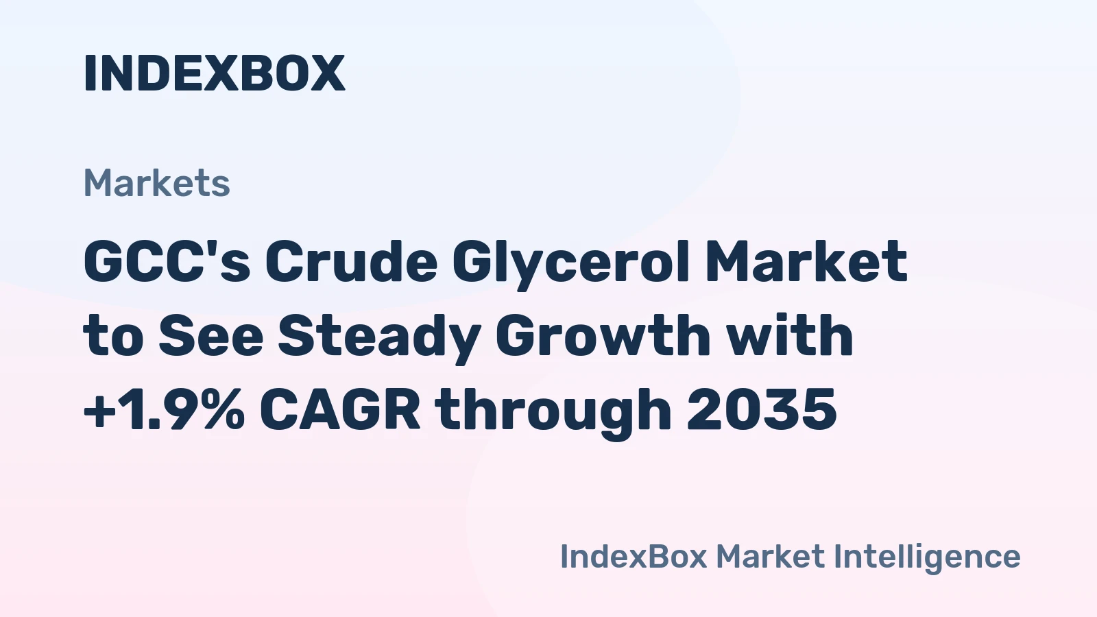 GCC's Crude Glycerol Market to See Steady Growth with +1.9% CAGR through 2035
