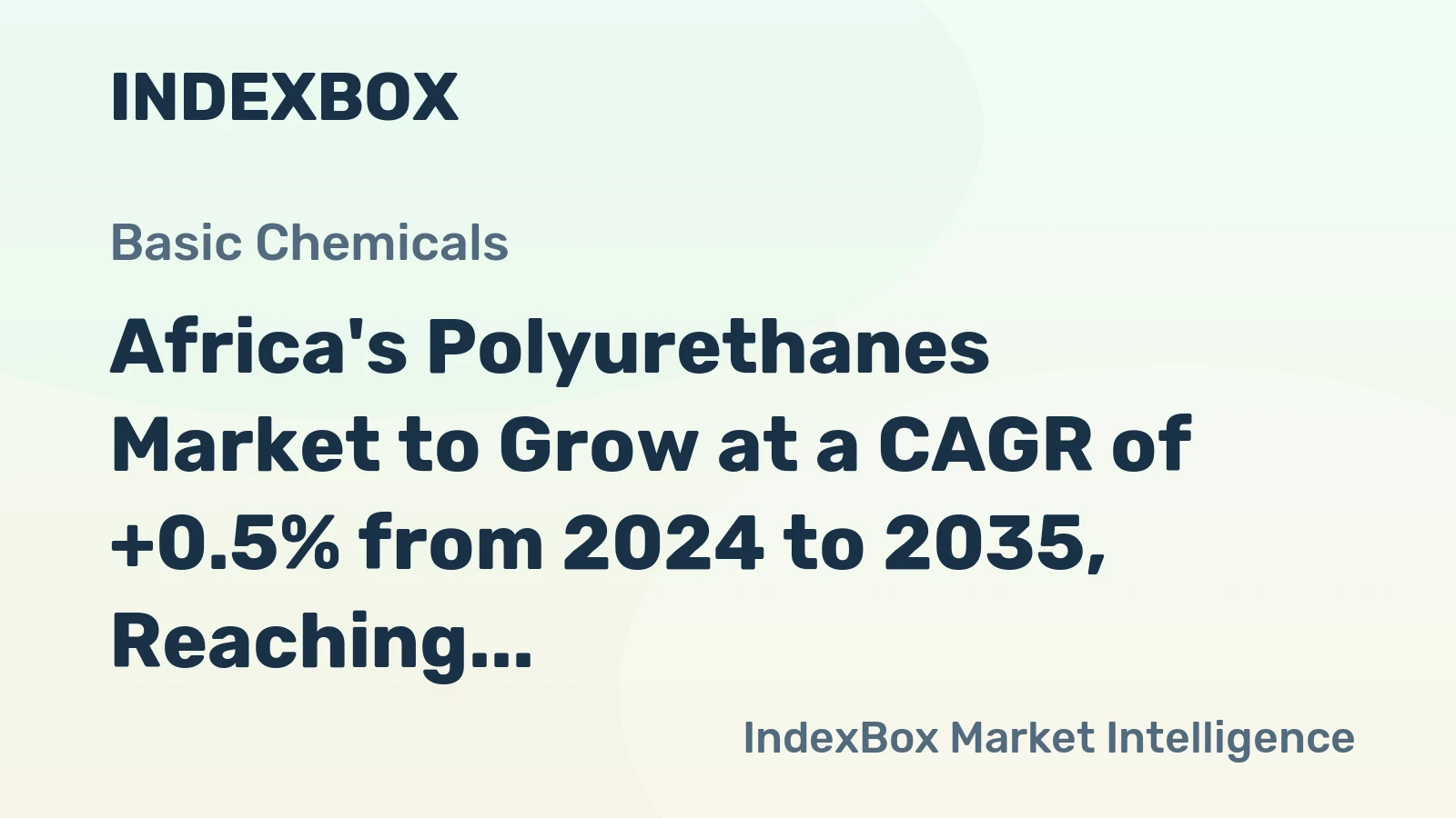 Africa's Polyurethanes Market to Grow at a CAGR of +0.5% from 2024 to 2035, Reaching $502M by the End of 2035