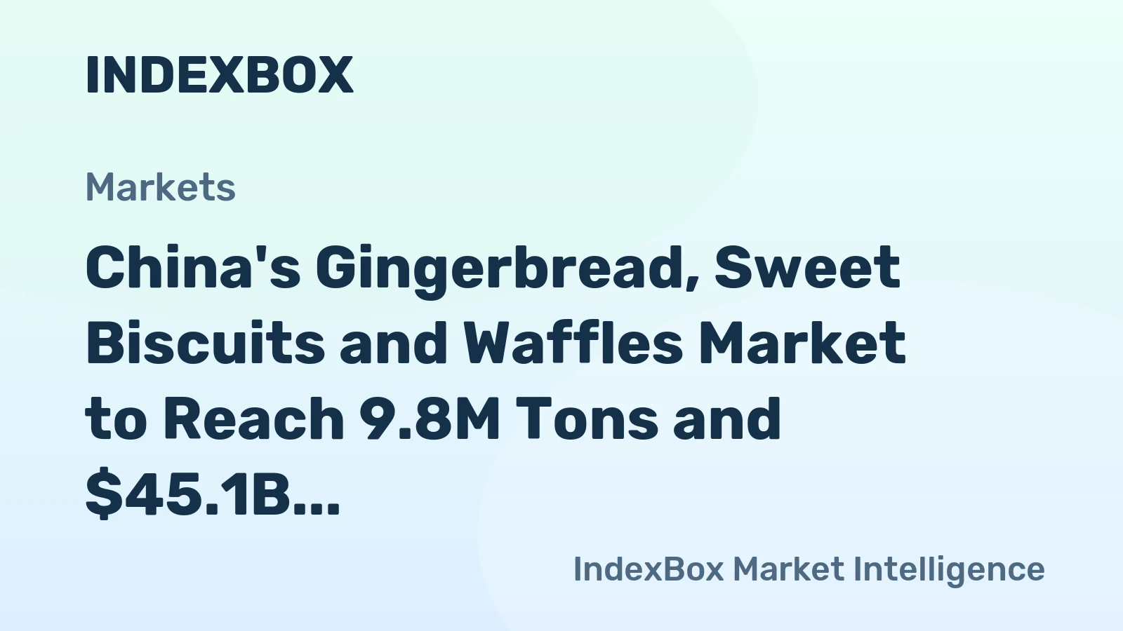 China's Gingerbread, Sweet Biscuits and Waffles Market to Reach 9.8M Tons and $45.1B by 2035