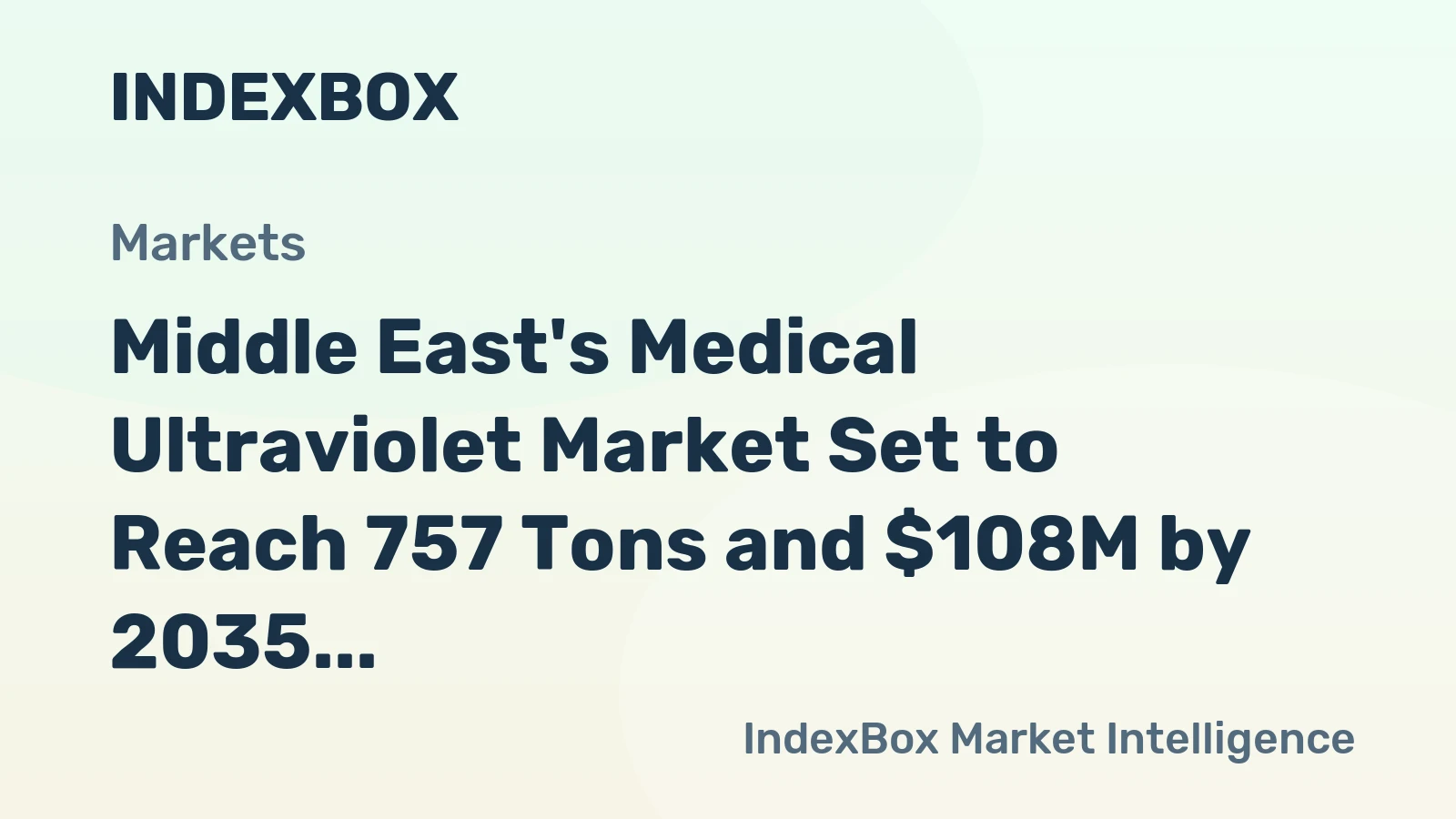 Middle East's Medical Ultraviolet Market Set to Reach 757 Tons and $108M by 2035