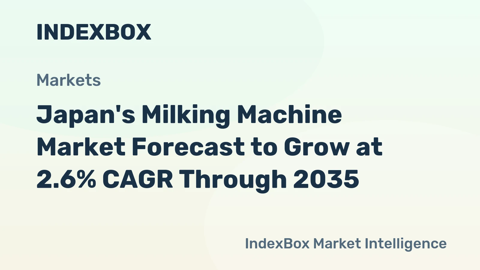 Japan's Milking Machine Market Forecast to Grow at 2.6% CAGR Through 2035