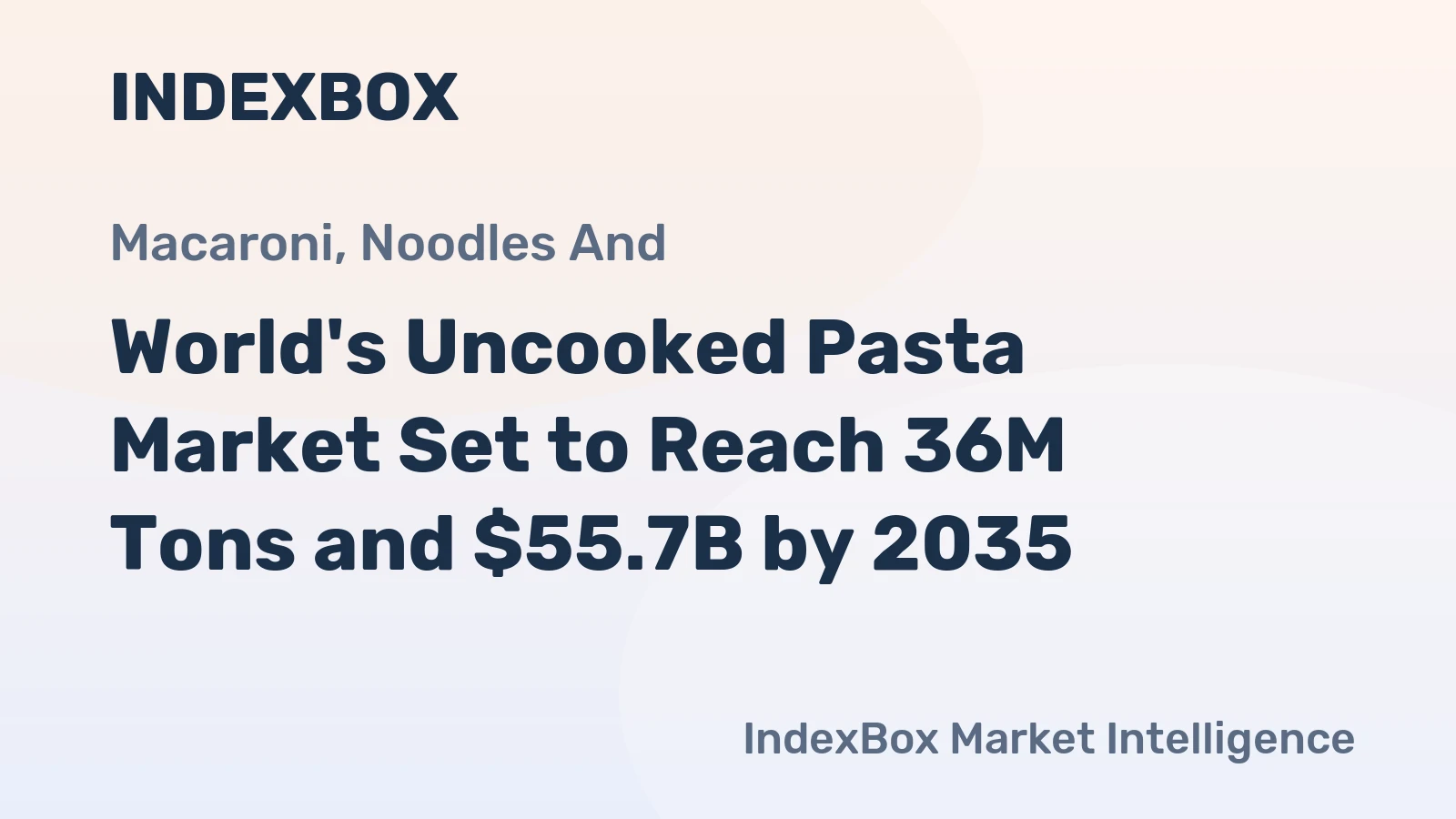 World's Uncooked Pasta Market Set to Reach 36M Tons and $55.7B by 2035