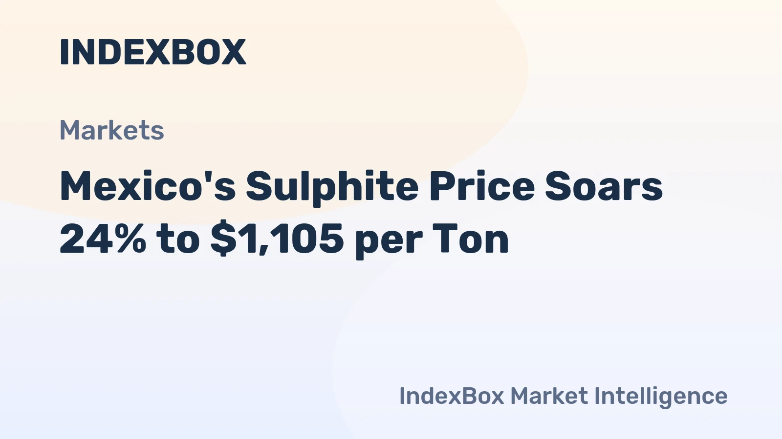 Mexico's Sulphite Price Soars 24% to $1,105 per Ton