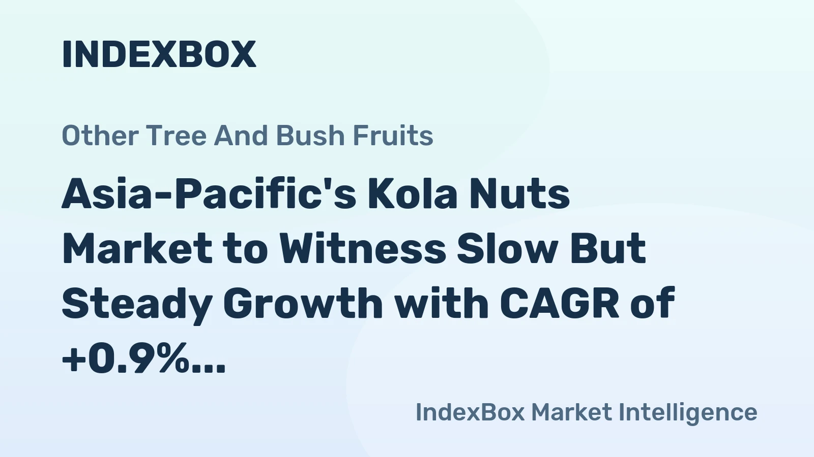 Asia-Pacific's Kola Nuts Market to Witness Slow But Steady Growth with CAGR of +0.9%
