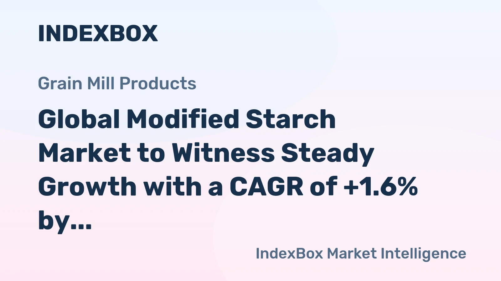 Global Modified Starch Market to Witness Steady Growth with a CAGR of +1.6% by 2030