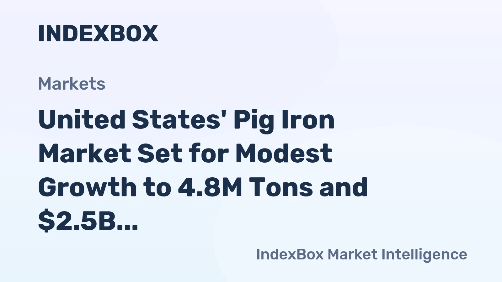 United States' Pig Iron Market Set for Modest Growth to 4.8M Tons and $2.5B by 2035