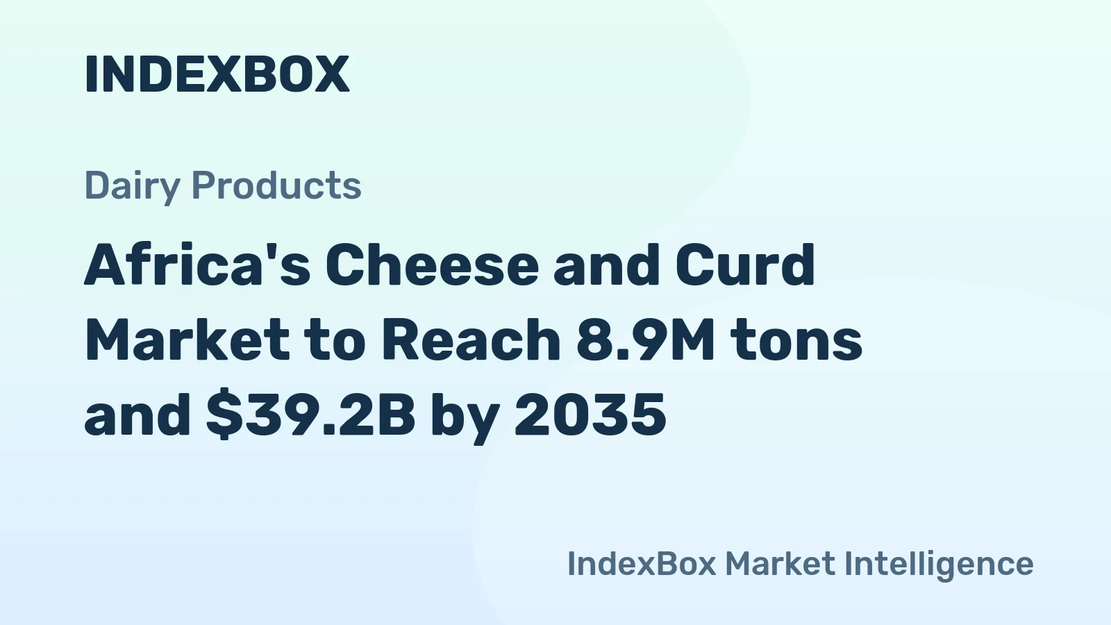 Africa's Cheese and Curd Market to Reach 8.9M tons and $39.2B by 2035