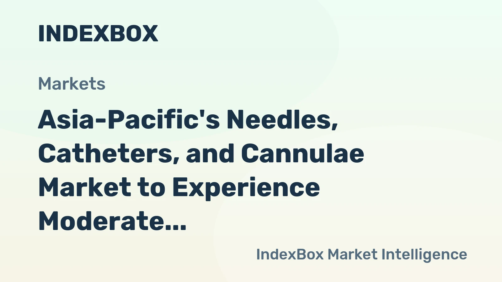 Asia-Pacific's Needles, Catheters, and Cannulae Market to Experience Moderate Growth with CAGR of +2.9% by 2035